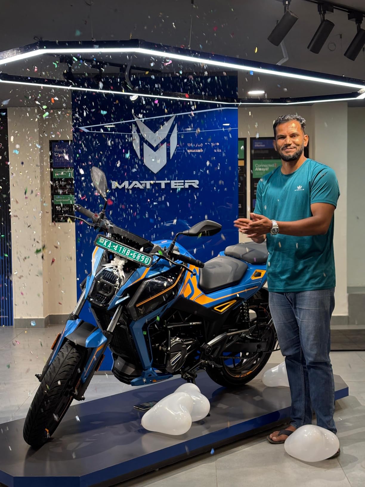 Matter Aera 5000+ High Speed Electric Motorcycle/Bike Cosmic Blue with ...