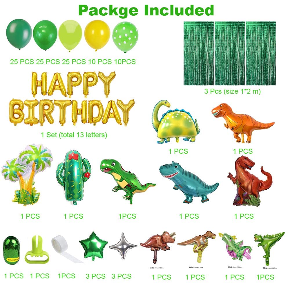 Dinosaur Birthday Party Decorations Set - 131 Pcs Kids Dinosaur Party ...