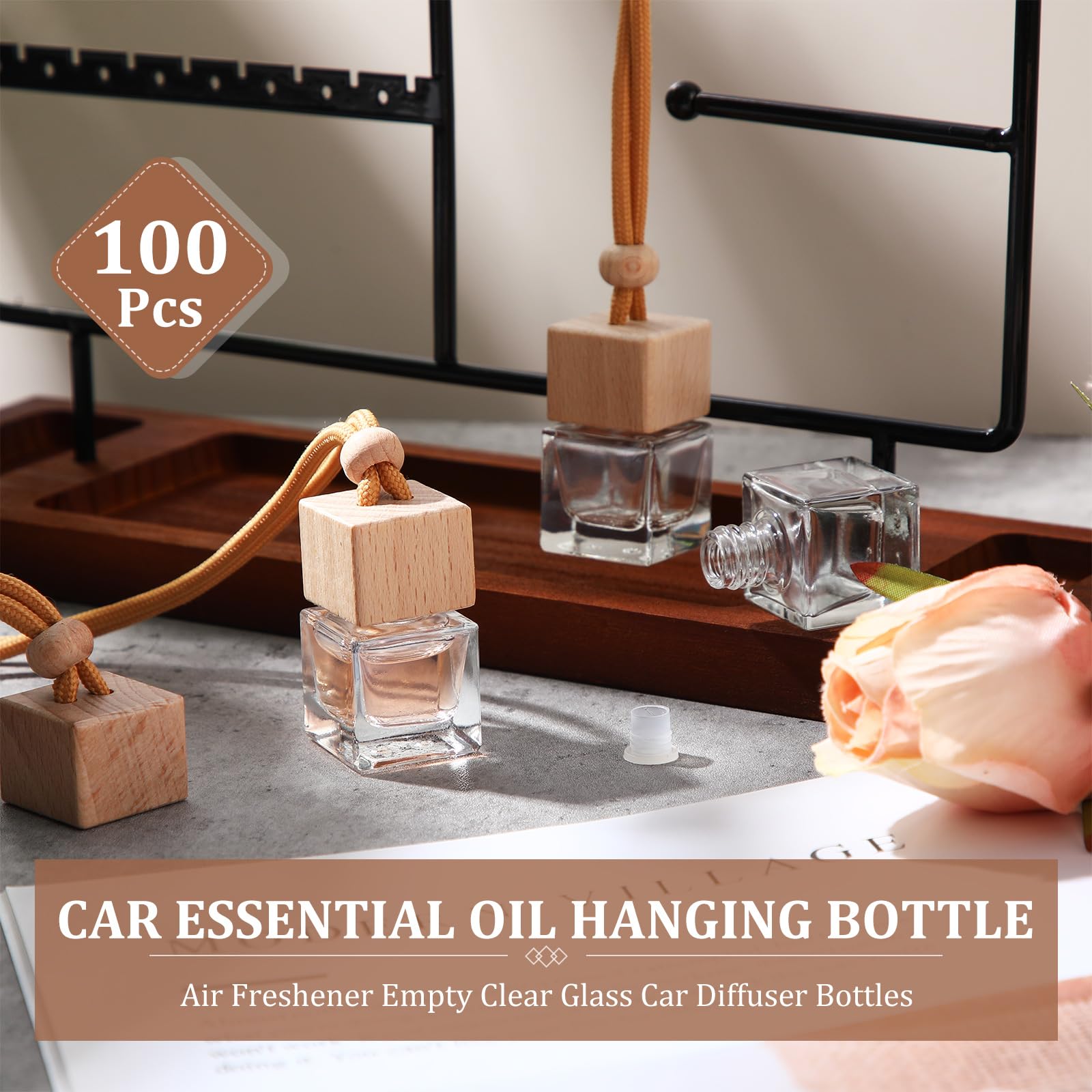 Snapklik.com : Rtteri 100 Pcs Car Air Freshener Hanging Bottle Empty ...
