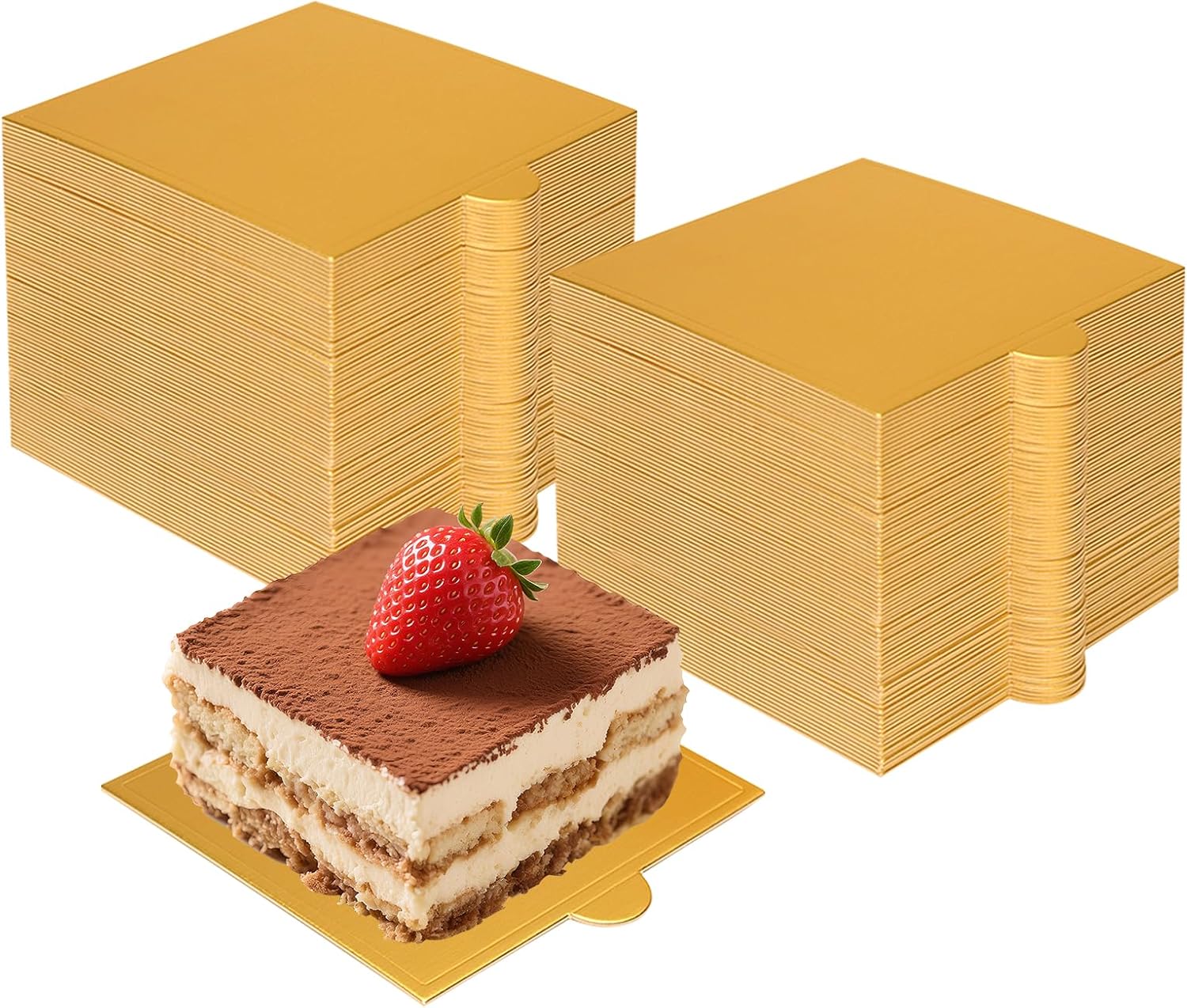 Amazon.com: Mini Square Cake Boards 100Pcs, 3.5 x 3.3 Inch Gold Cake ...