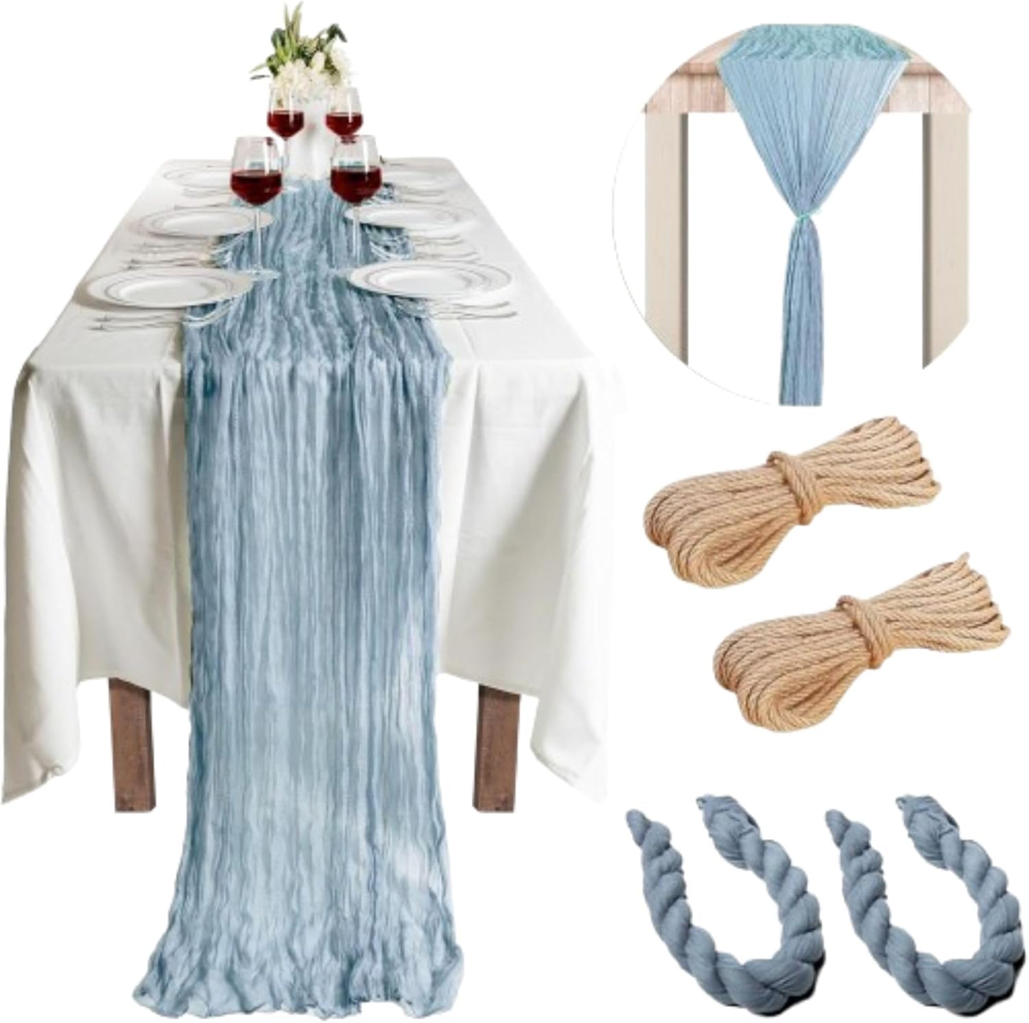 Amazon.com: Cheesecloth Table Runners| 14ft Spring & Wedding Decor ...