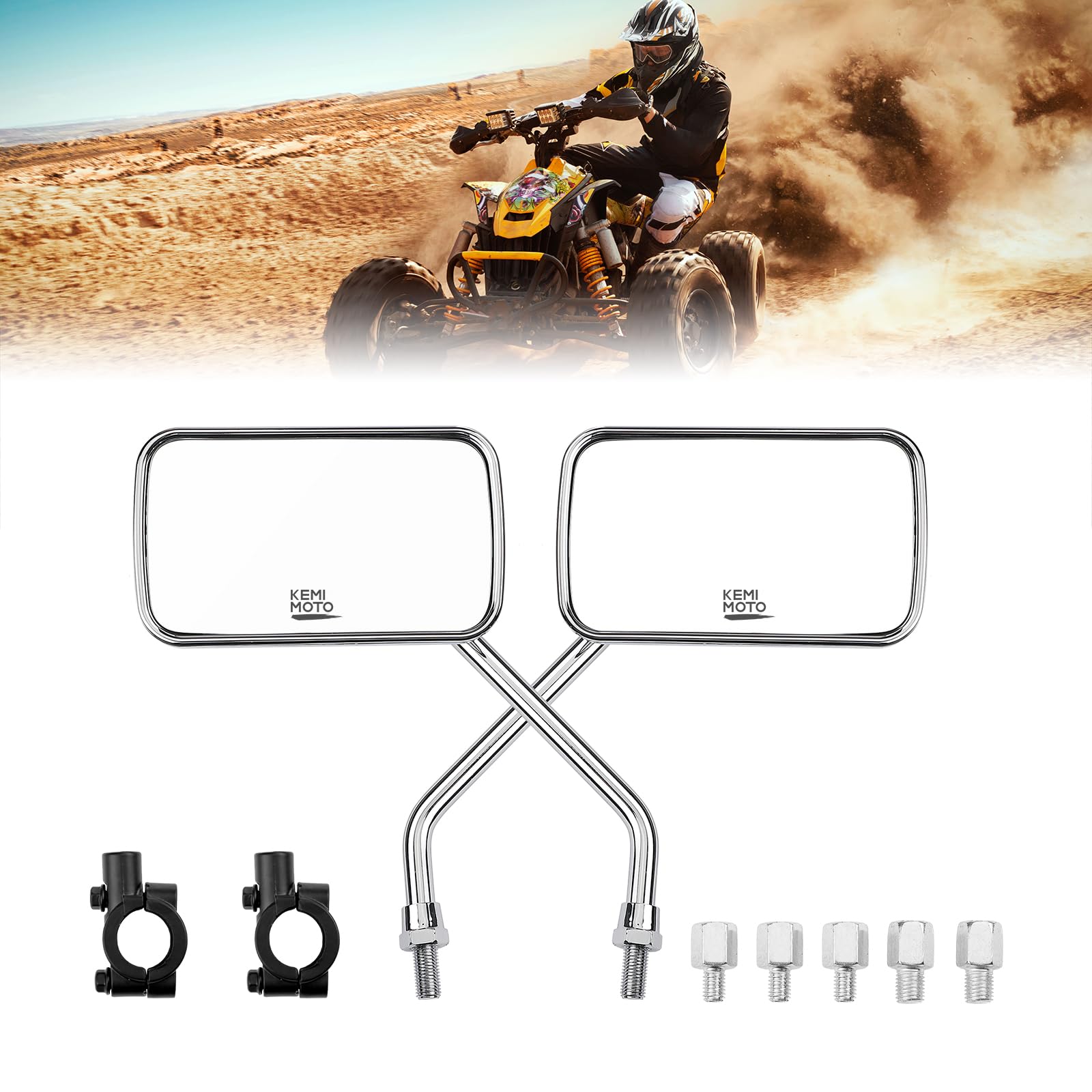 Amazon.com: KEMIMOTO ATV Mirrors 8MM10MM Motorcycle Mirrors Side ...