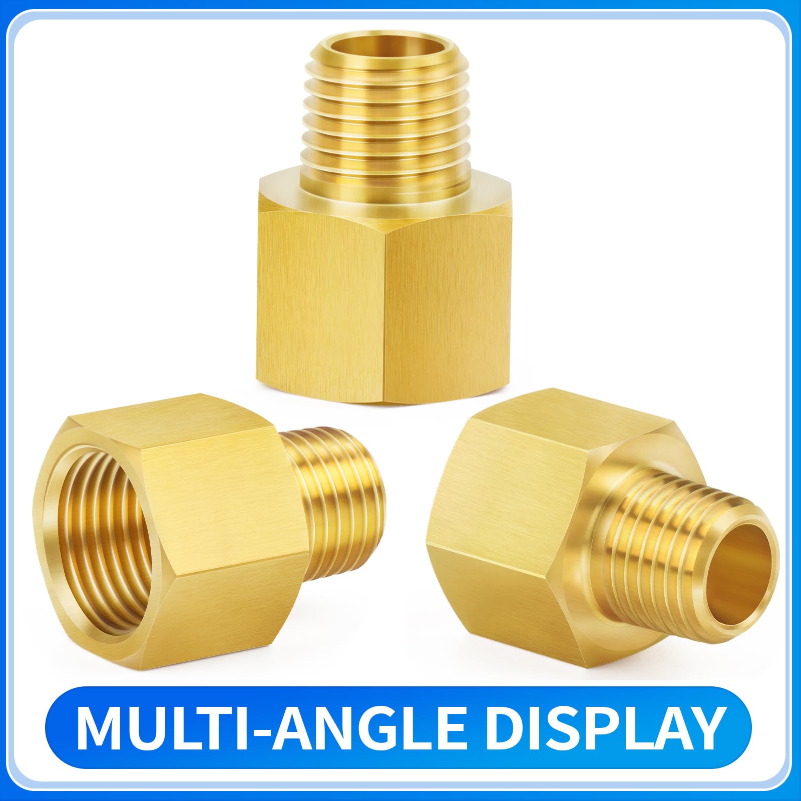 Snapklik.com : ChillWaves Brass Pipe Fitting, Reducer Adapter 1/2" NPT ...