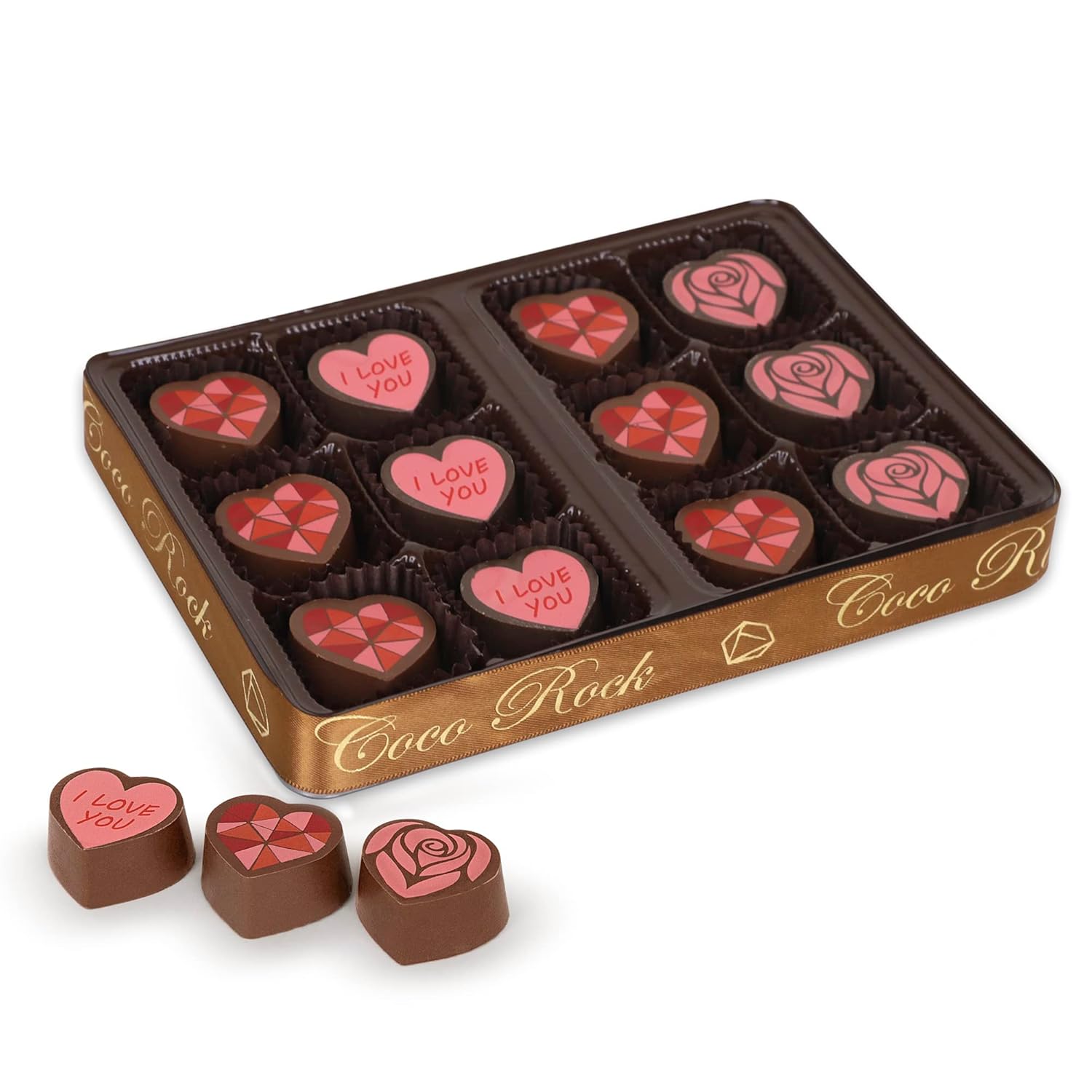 Amazon.com : Coco Rock Chocolate Gift Box – 12Pcs Gourmet Chocolate ...
