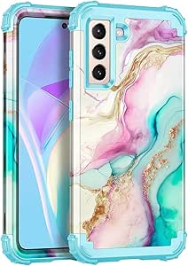 Amazon.com: Casetego Compatible with Galaxy S21 5G Case,Floral Three Layer Heavy Duty Sturdy ...