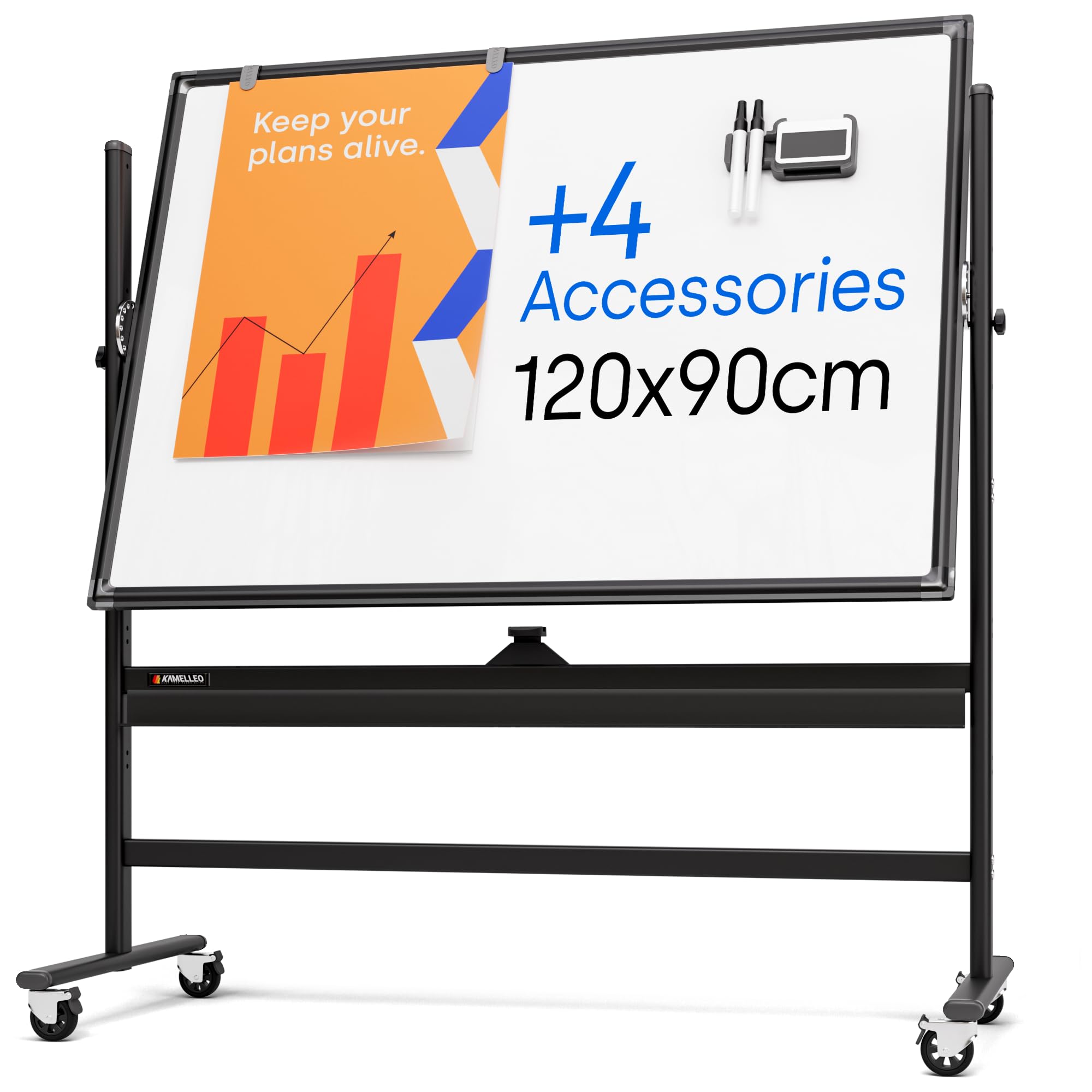 Rolling Magnetic Whiteboard 120 X 90 Cm Large Portable Dry | Desertcart ...