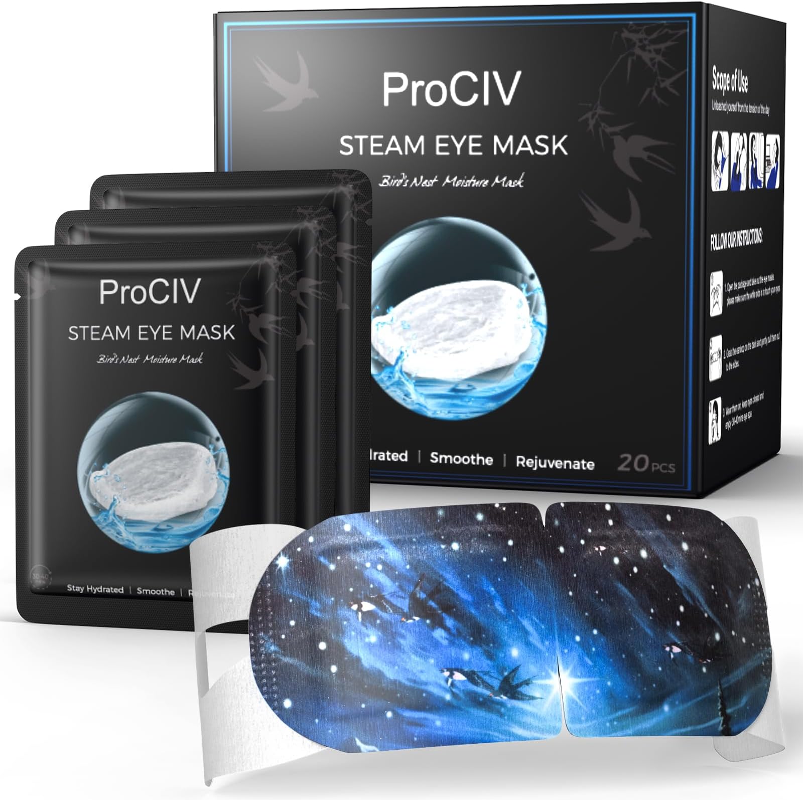 Amazon.com: Self-Heating Steam Eye Mask Compress for Dry & Tired Eyes ...