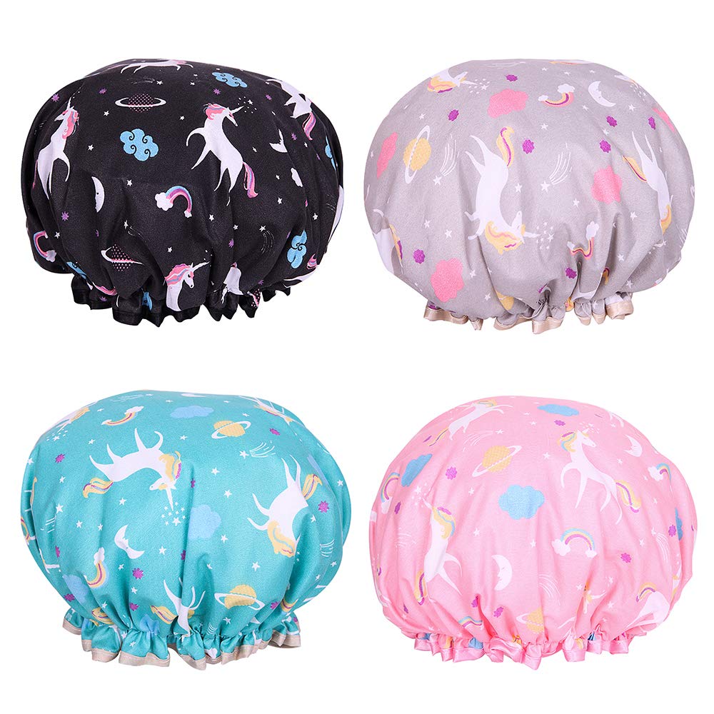 Amazon.com : Shower Cap Microfiber Bath Cap - Shower Bonnet Designed ...