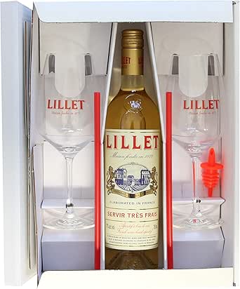 Lillet Blanc 0,75l. Geschenkset mit 2 Original Lillet Gläser. : Amazon ...