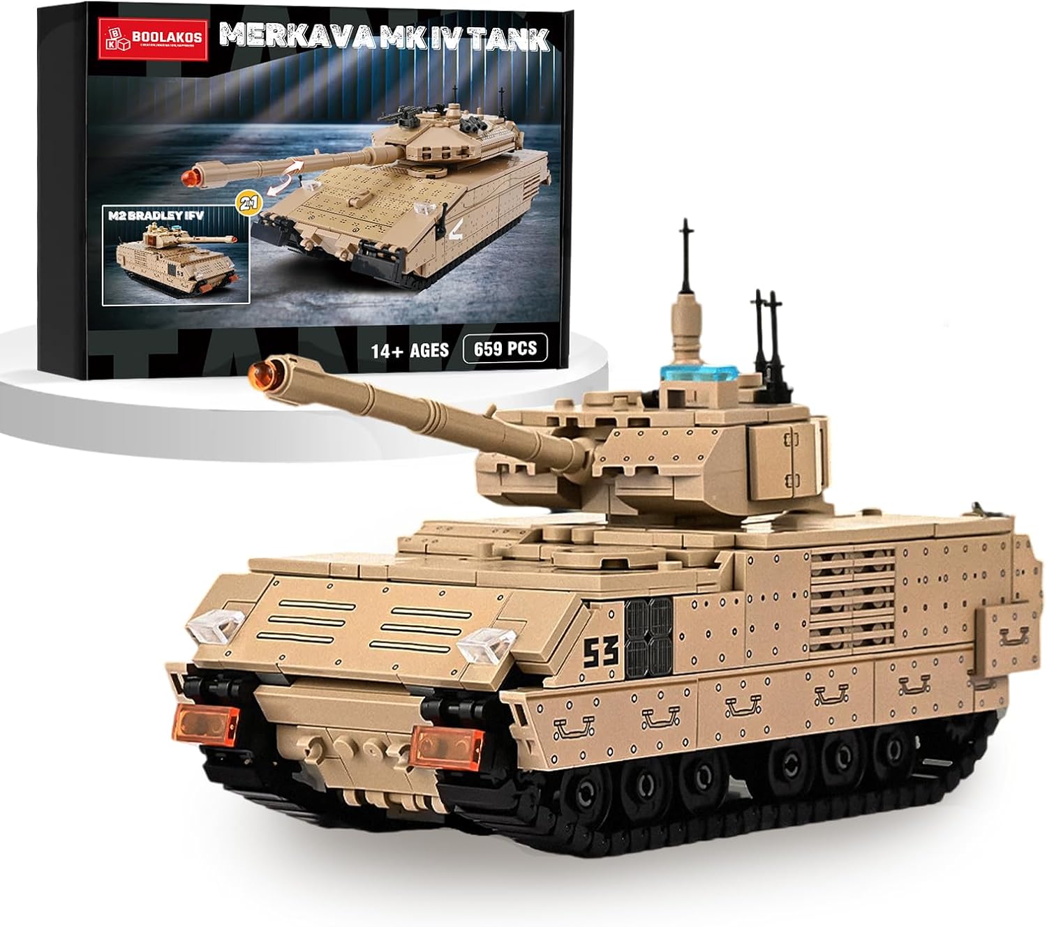 Amazon.com: BOOLAKOS 2 in 1 Military Building Block, Convertible M2 ...