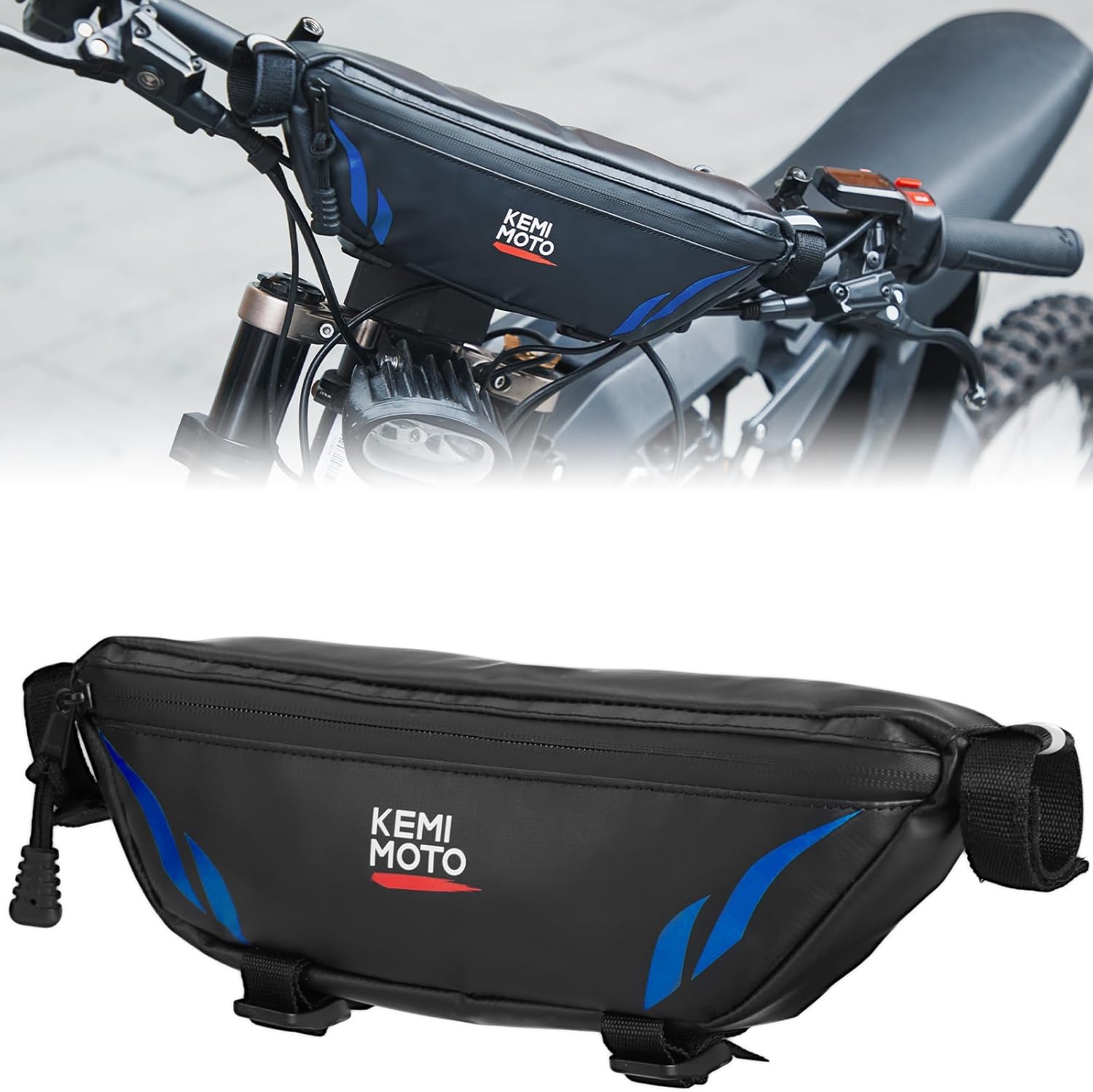 Amazon.com: KEMIMOTO Motorcycle Handlebar Bag Universal Bicycle ...