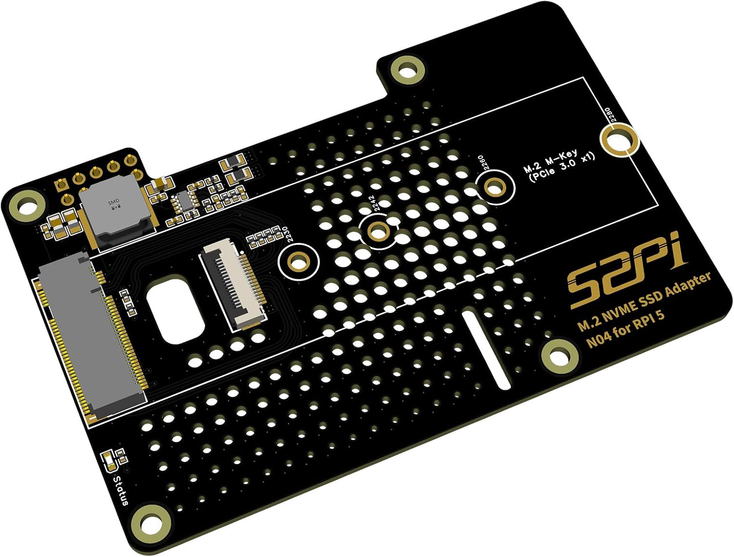 GeeekPi N04 M.2 2280 PCIe to NVMe SSD Shield PiP PCIe Peripheral Board ...
