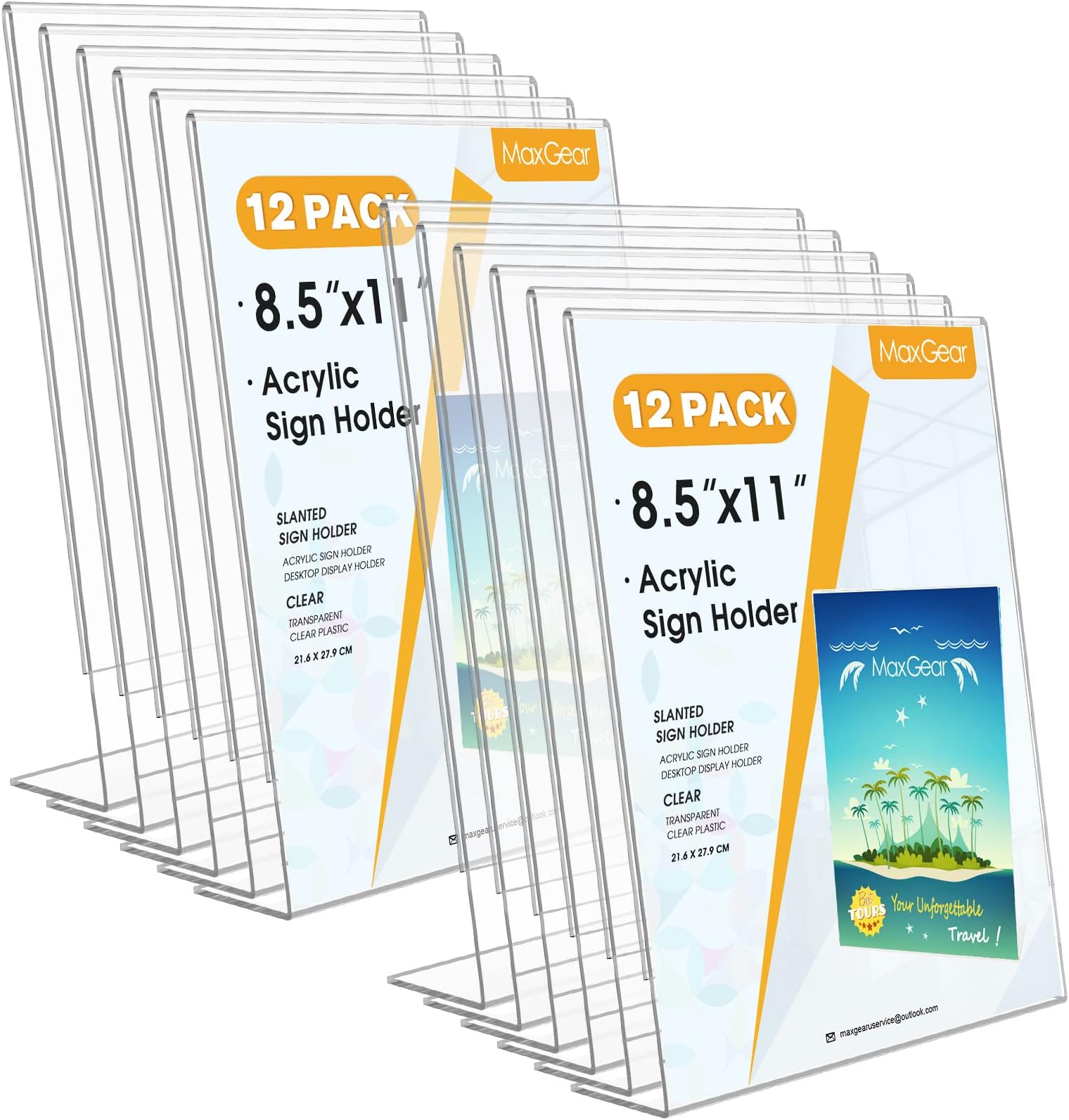 Amazon.com : Ludery Acrylic Sign Holder 8.5 x 11, Plastic Display Stand ...