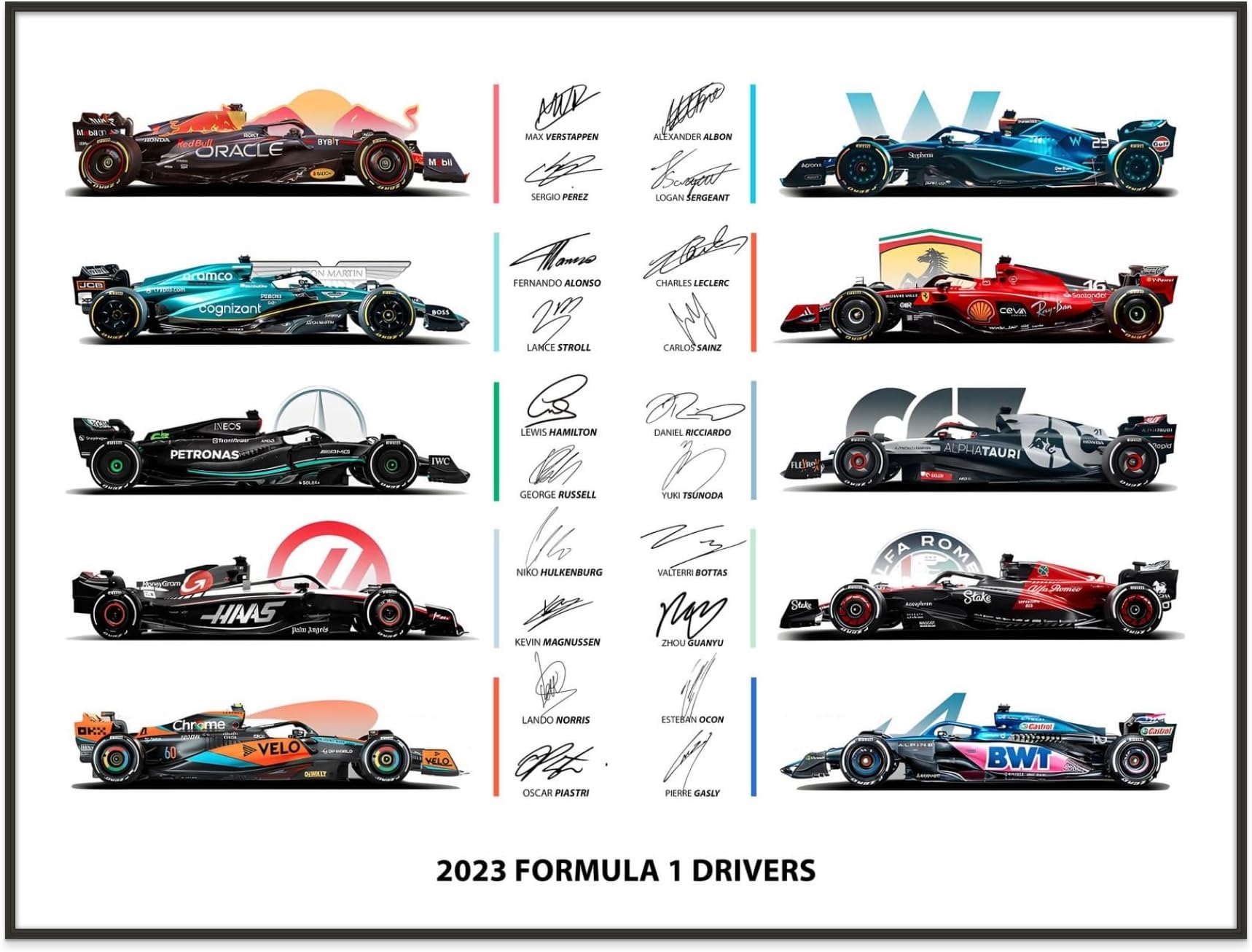 Amazon.com: NIIORTY Abstract F1 Racing Car Wall Art, Set of 6 (8'x10 ...