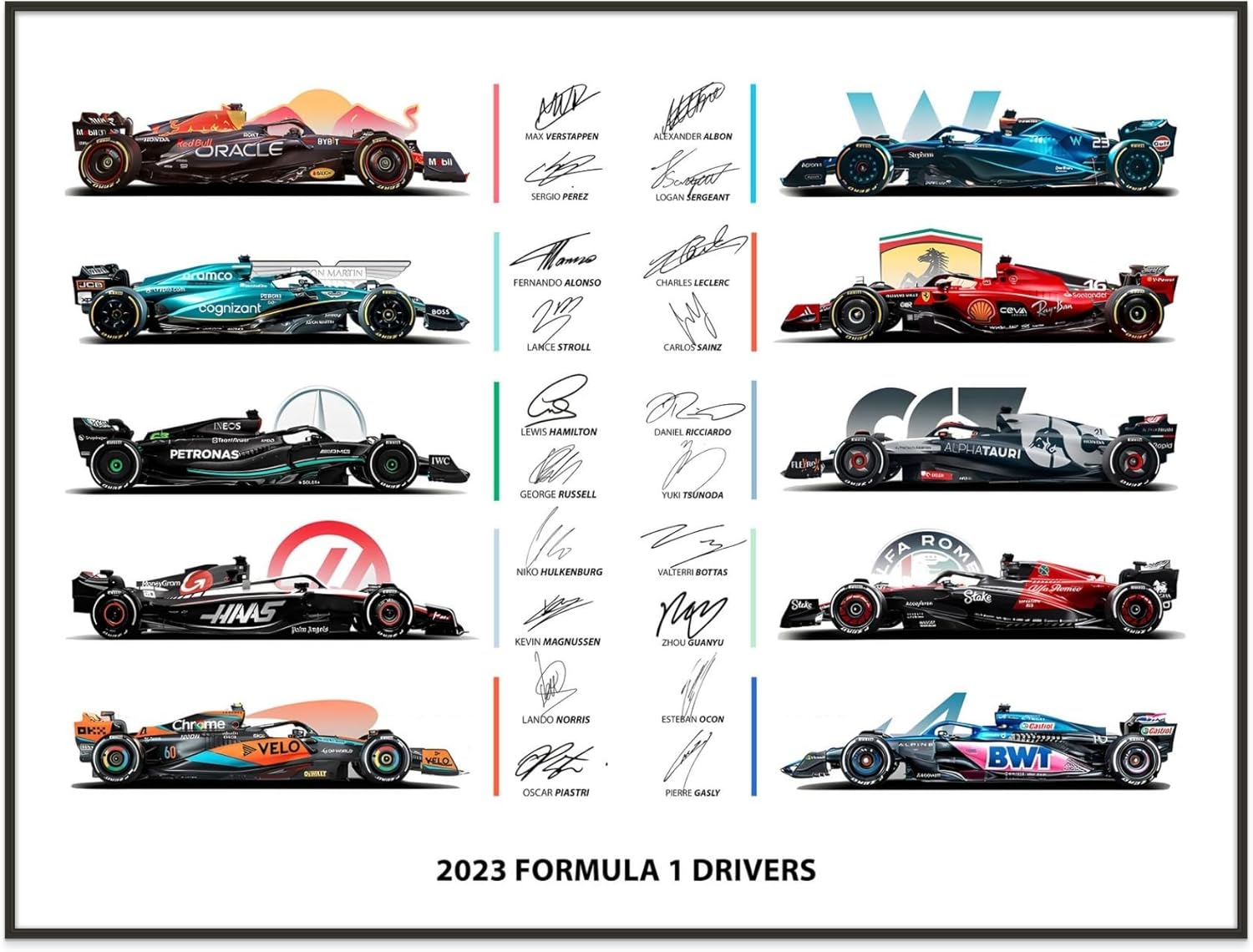 MERI HOME Poster mural édition limitée F1 2023 Teams Formula 1 ...
