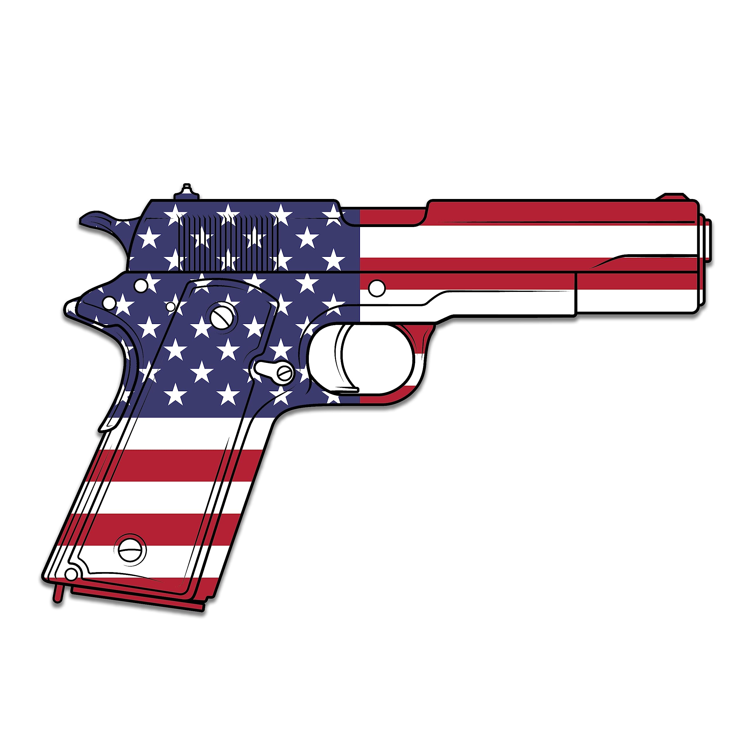 American Flag Gun Decal Patriotic Worn American Flag Decal Sticker