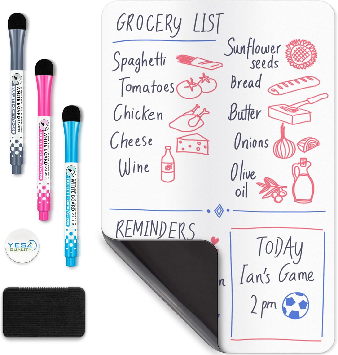 Amazon.com: YES4QUALITY Magnetic Dry Erase White Board Sheet for Fridge ...