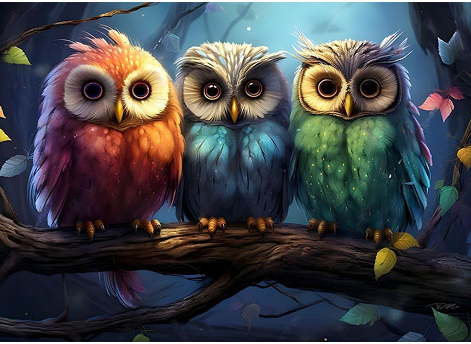 Amazon.com: SENQAO Owl Diamond Painting Kits for Adults, 3 Colorful Owl ...