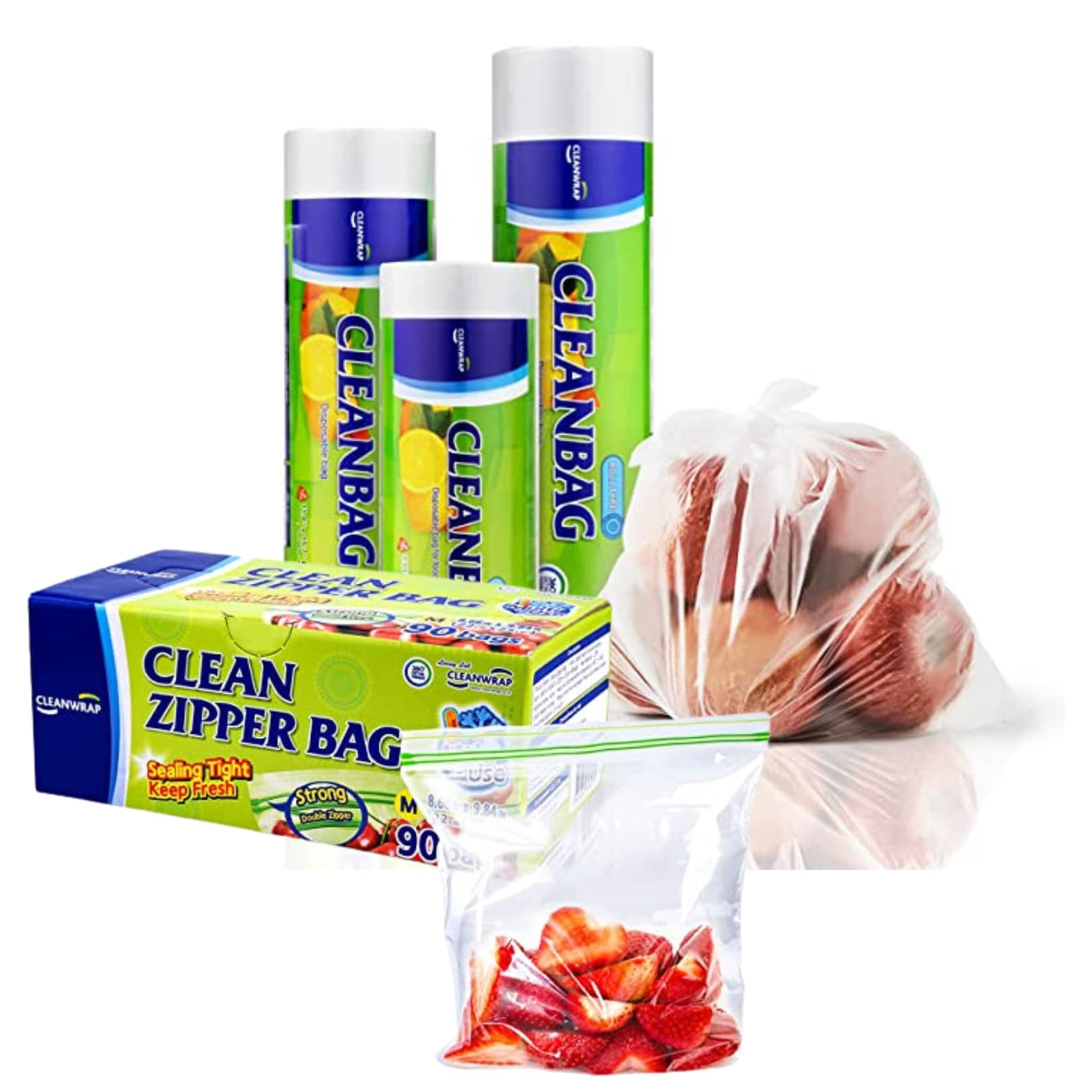 Amazon.com: CLEANWRAP Food Storage Roll Bags (9.84 * 13.78-600 PCS ...