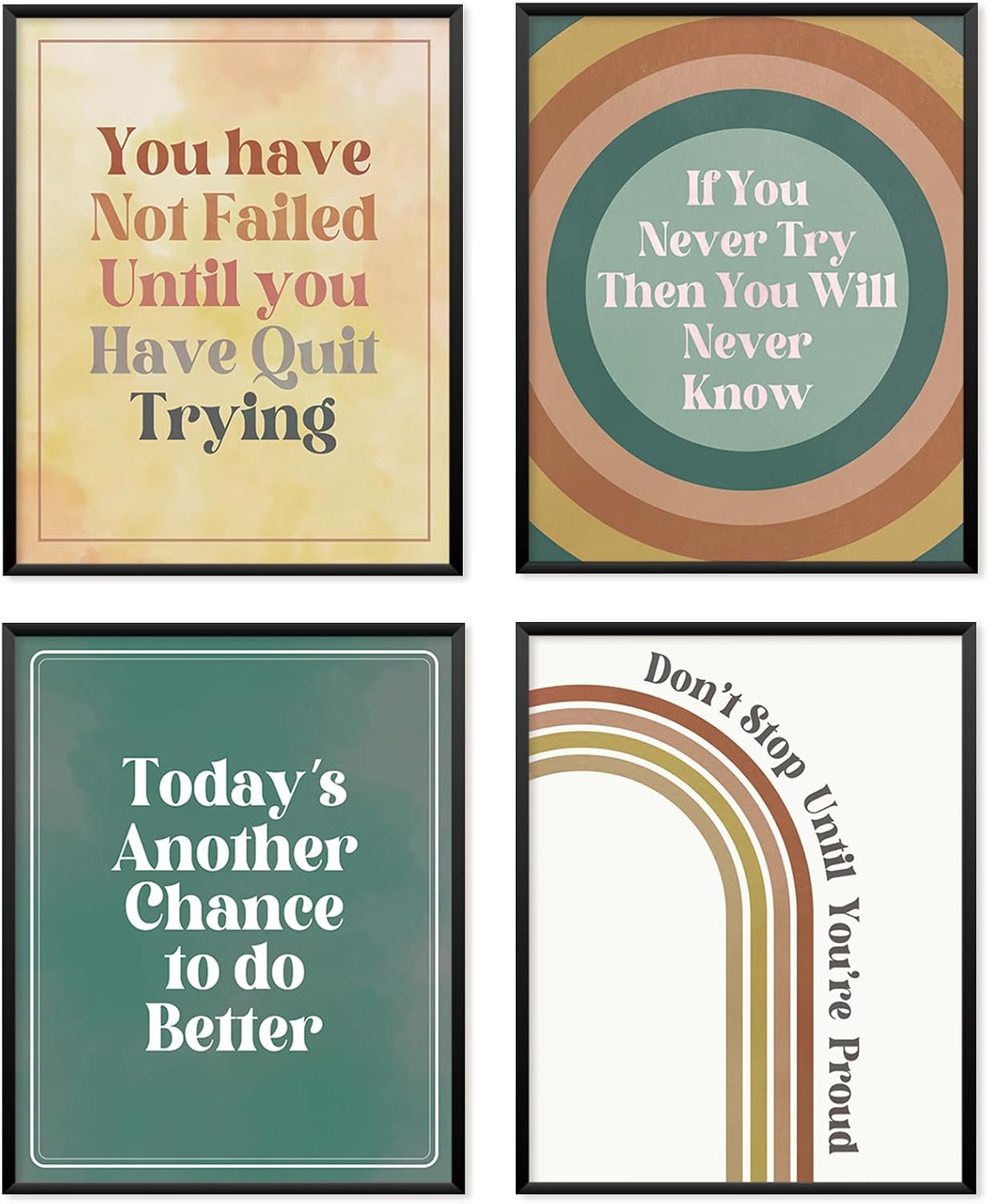 Amazon.com: Locomiss Retro Boho Inspirational Wall Art Posters ...