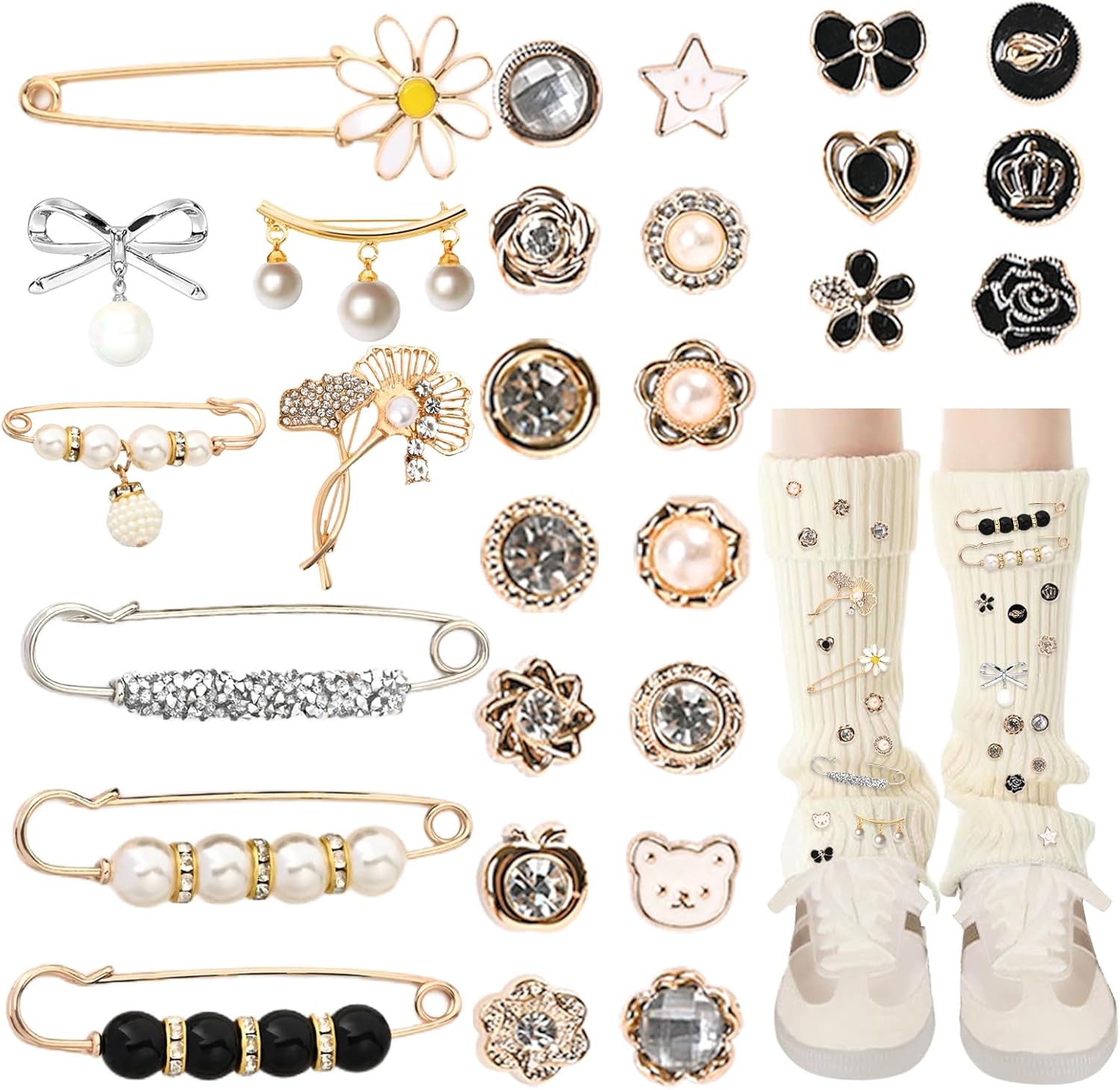 Amazon.com: AKSOVA Sock Charms for Socks for Women, 41 PCS Junk Socks ...