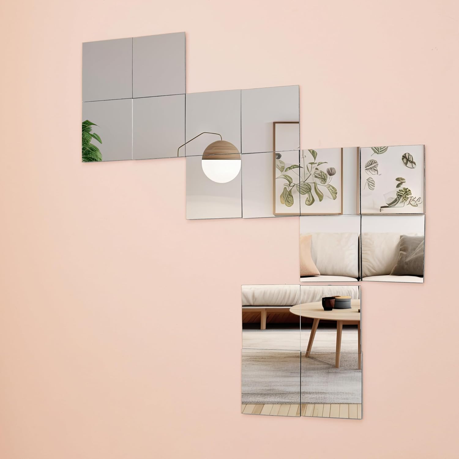 Buy Amazon Brand - Solimo Self Adhesive Square Shaped Acrylic Mirror ...
