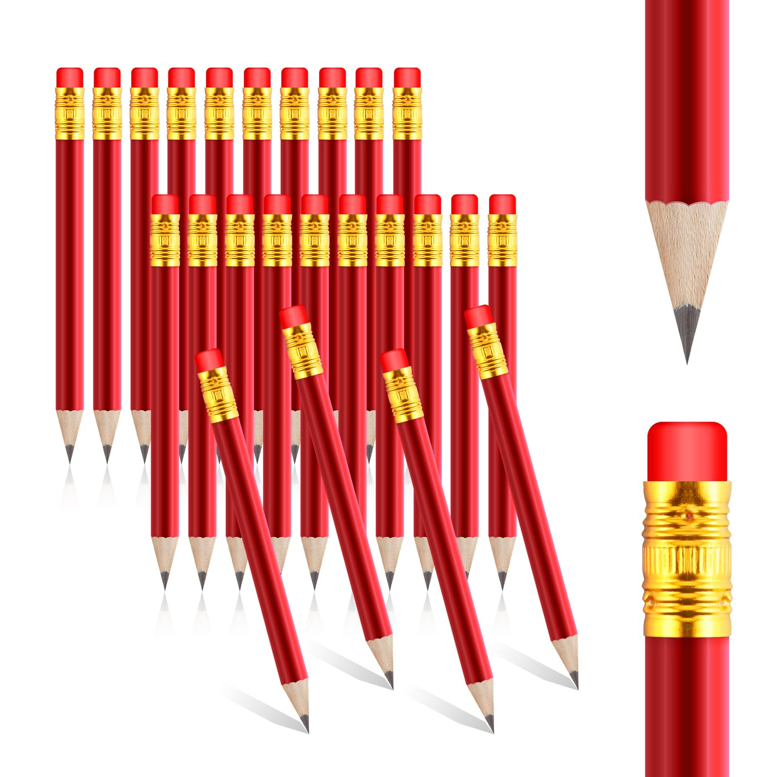 Amazon.com : Lusofie 24 Pcs Golf Pencils with Erasers Mini Pencils ...