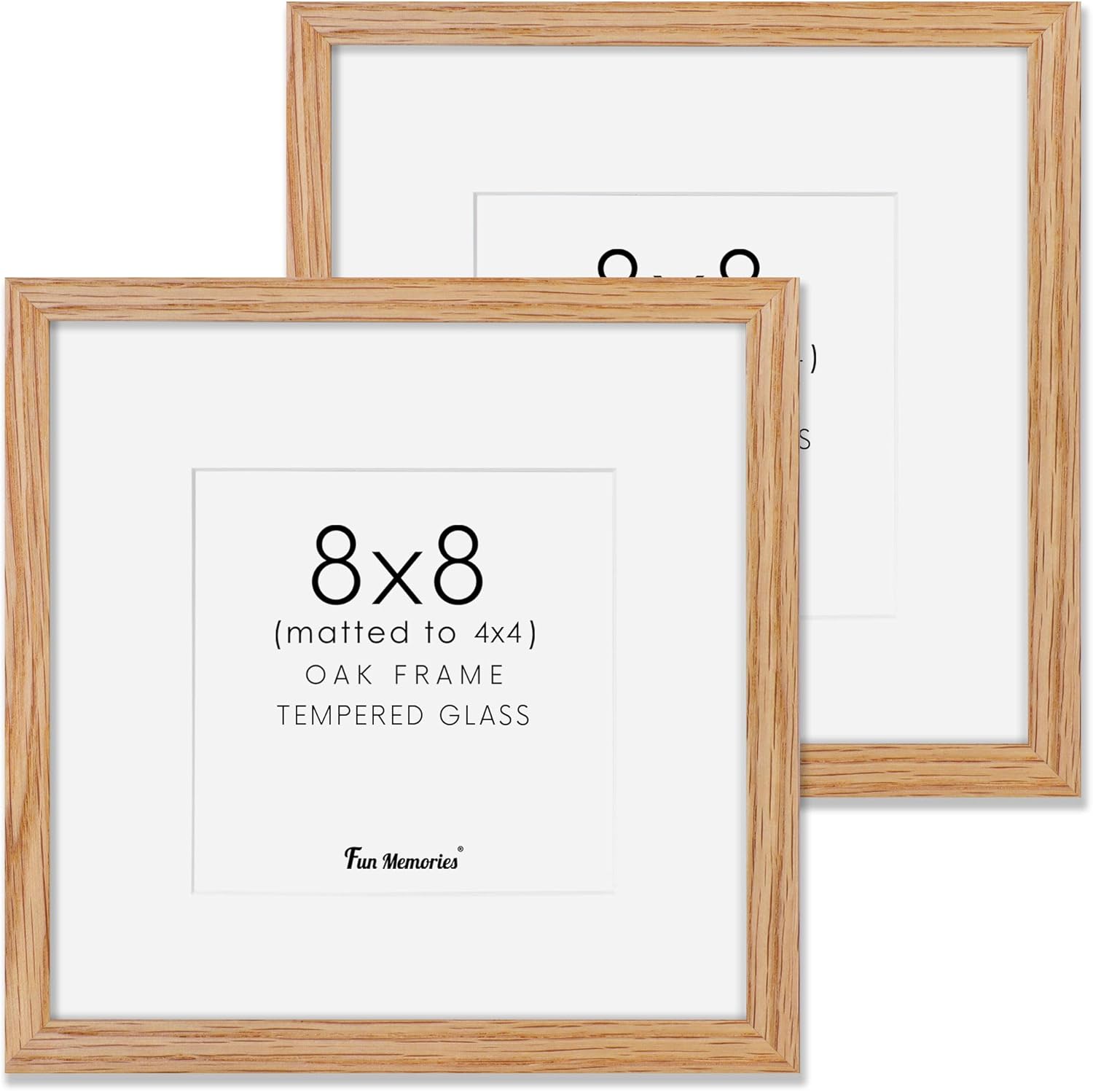 Amazon.com - Rustic Wood 8x8 Picture Frame, Solid Oak Wood Frame 8 by 8 ...