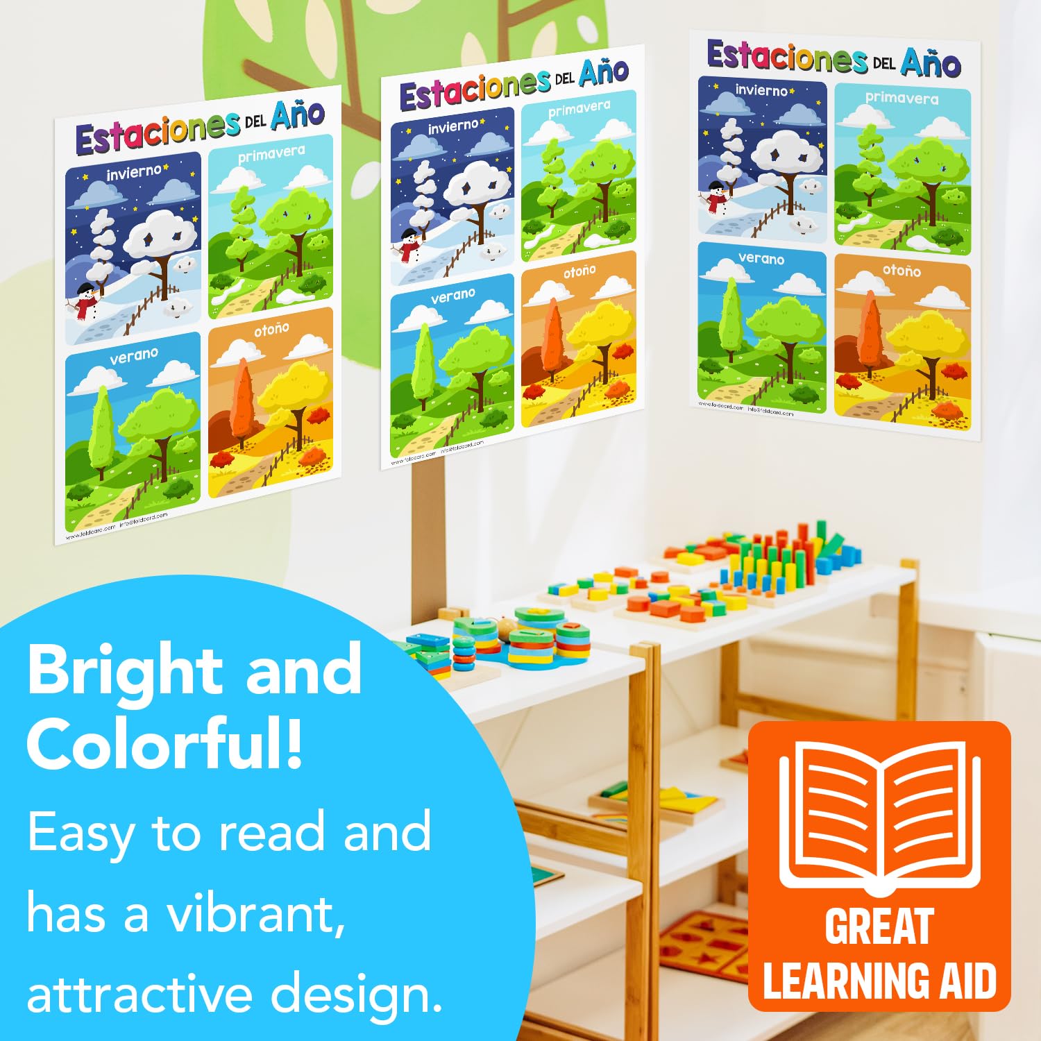 Snapklik.com : Estaciones Del Ano Spanish Educational Posters For Kids ...