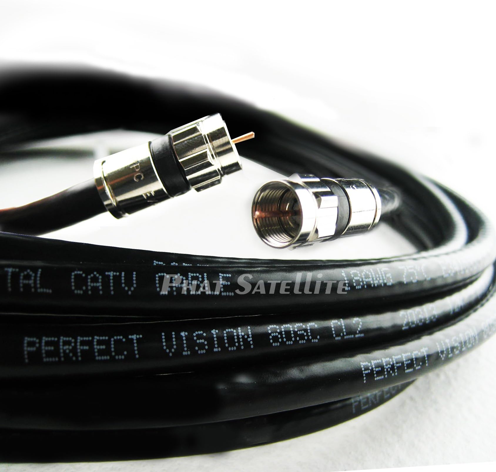 Amazon.com: 100ft Perfect Vision Solid Copper 3ghz 75 Ohm Coaxial Rg6 ...