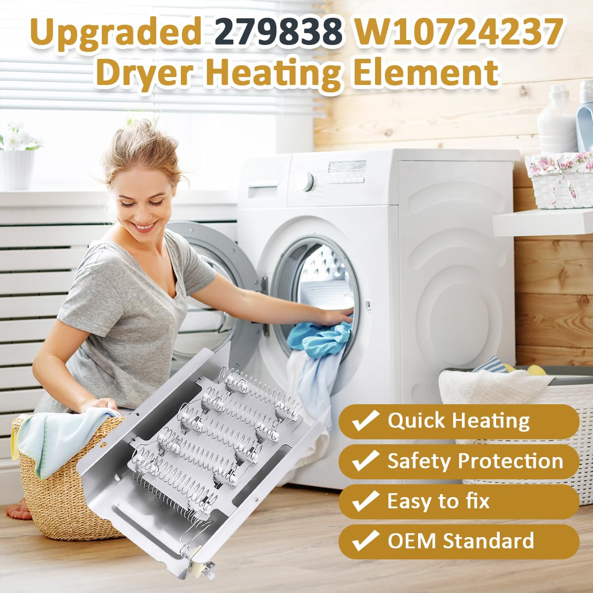 Snapklik.com : 279838 W10724237 Dryer Heating Element For Whirlpool ...