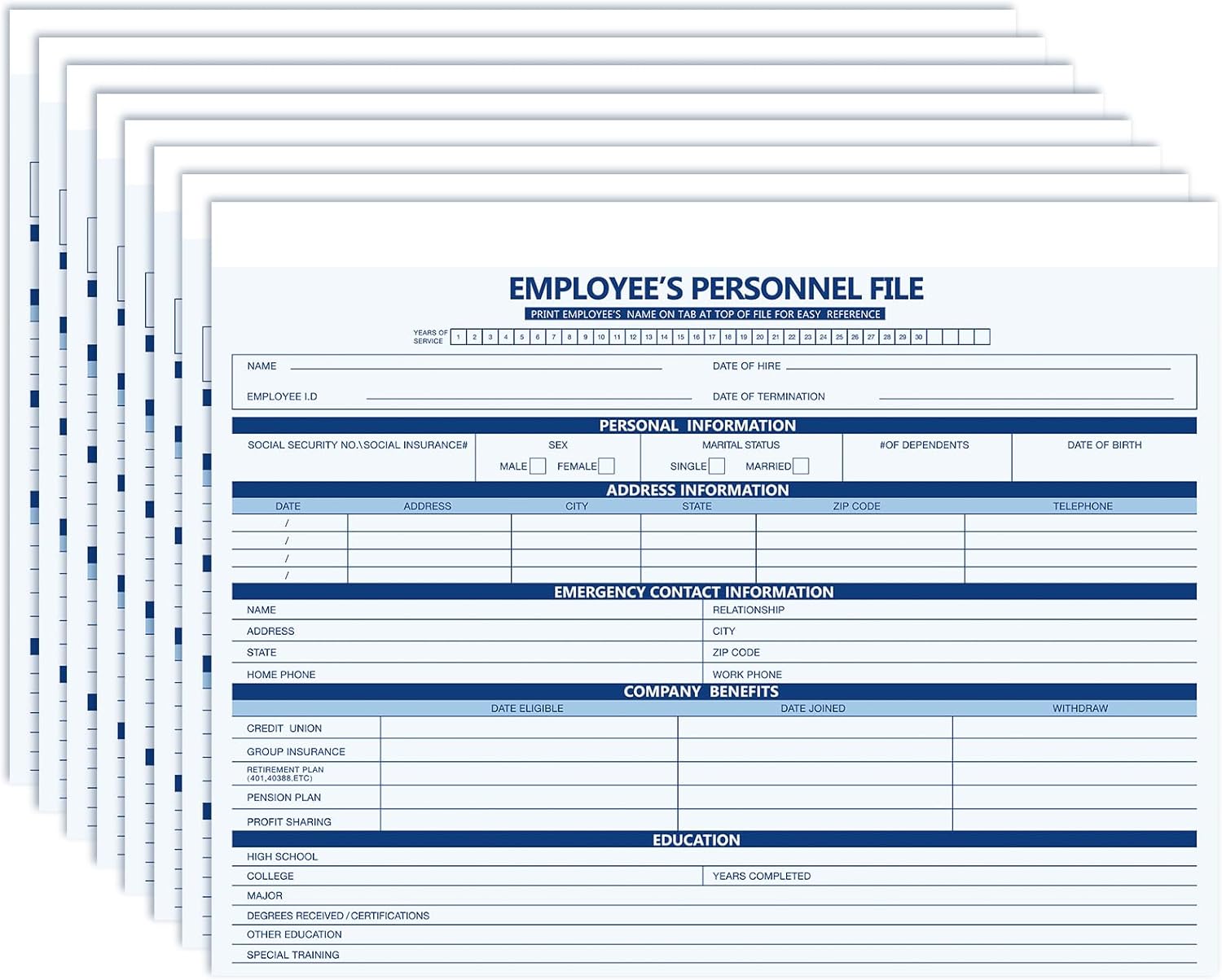 Amazon.com : Kosiz 100 Pcs Employee Personnel File Folders, 11-3/4 x 9 ...