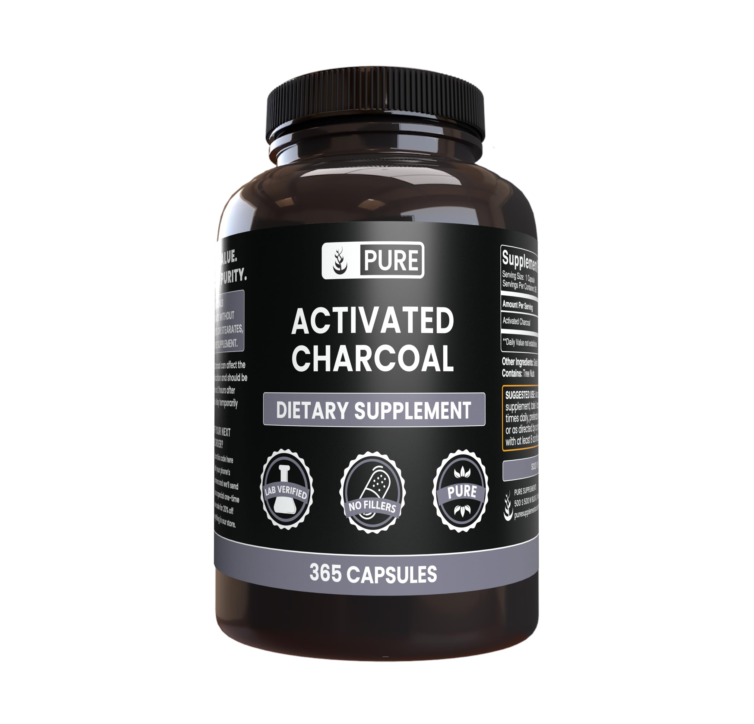 Amazon.com: Pure Original Ingredients Activated Charcoal, No Magnesium ...