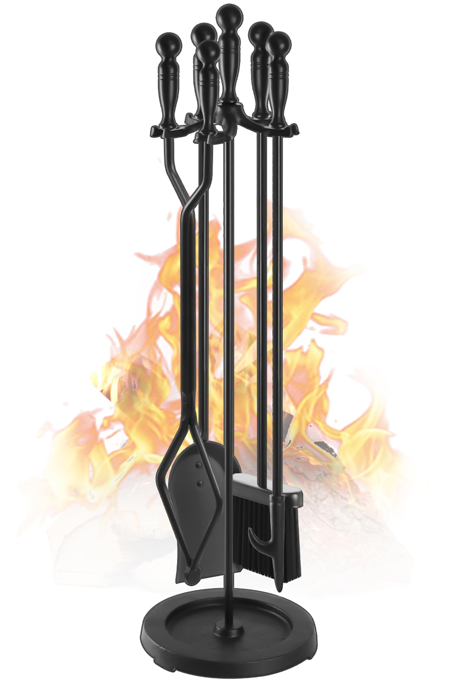 Amazon.com: Gtongoko Fireplace Tools Set 5 Pcs 30.5 Inch Black Wrought ...
