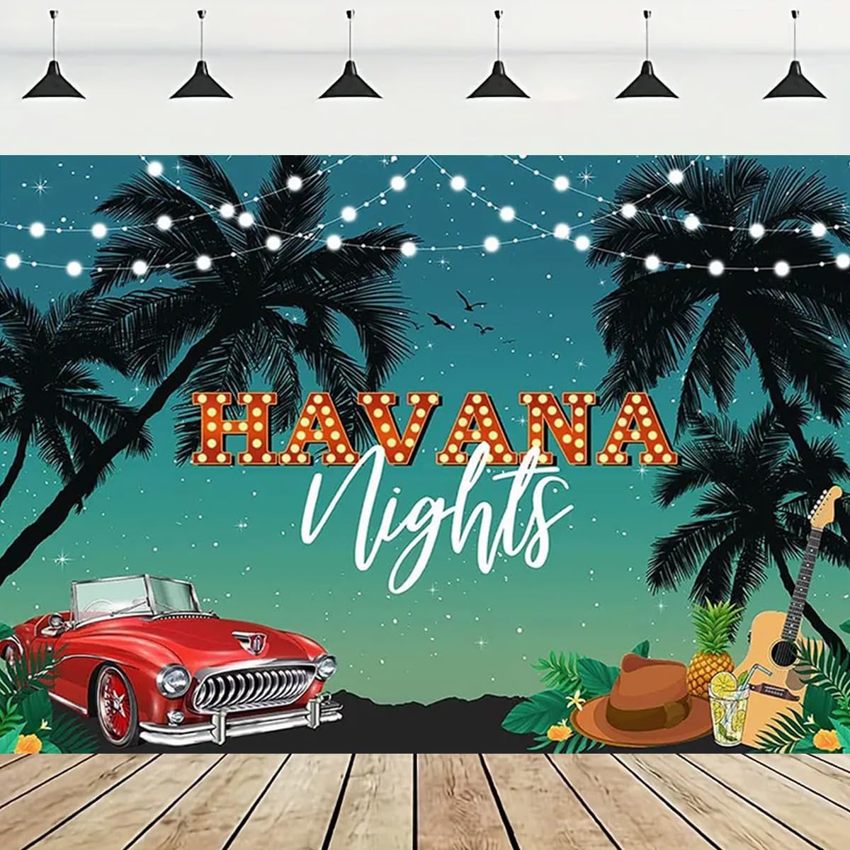 Amazon.com : Havana Nights Photography Background Palm Summer Sunset ...