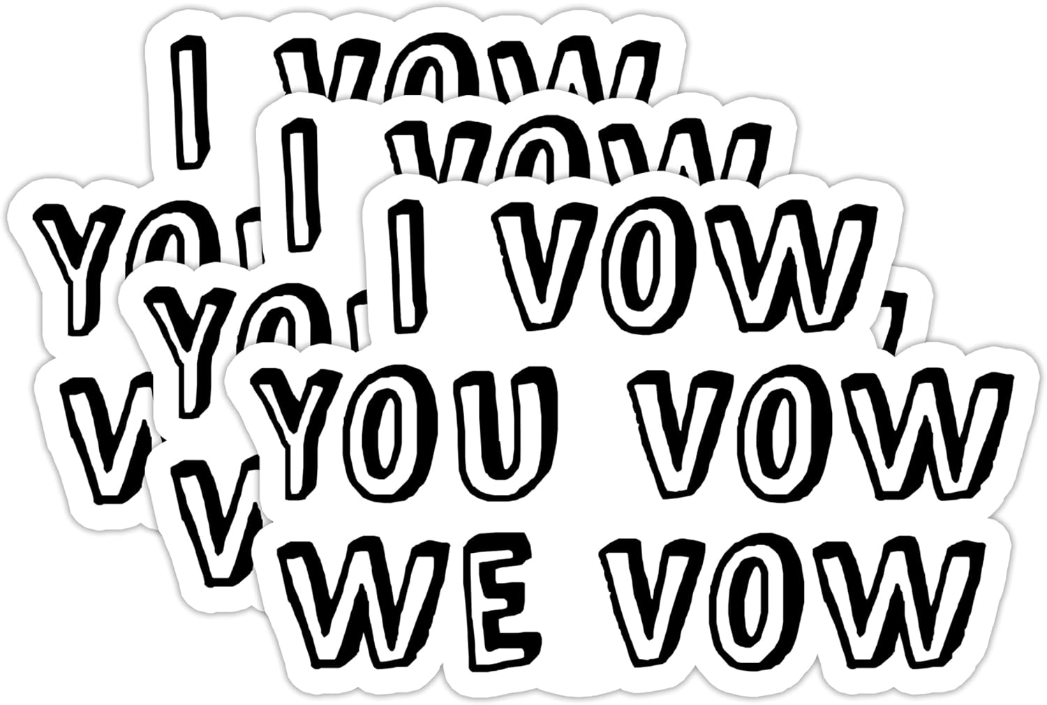 Amazon.com: (3Pcs) I Vow You Vow We Vow Sticker, Book Sticker Many ...