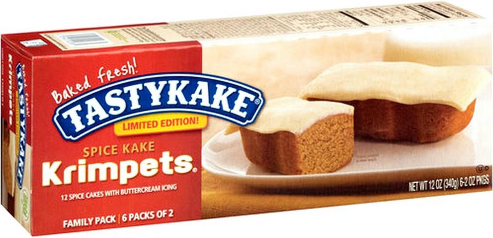 Amazon.com: Tastykake Limited Edition Spice Kake Krimpets 12ea (1/pk ...