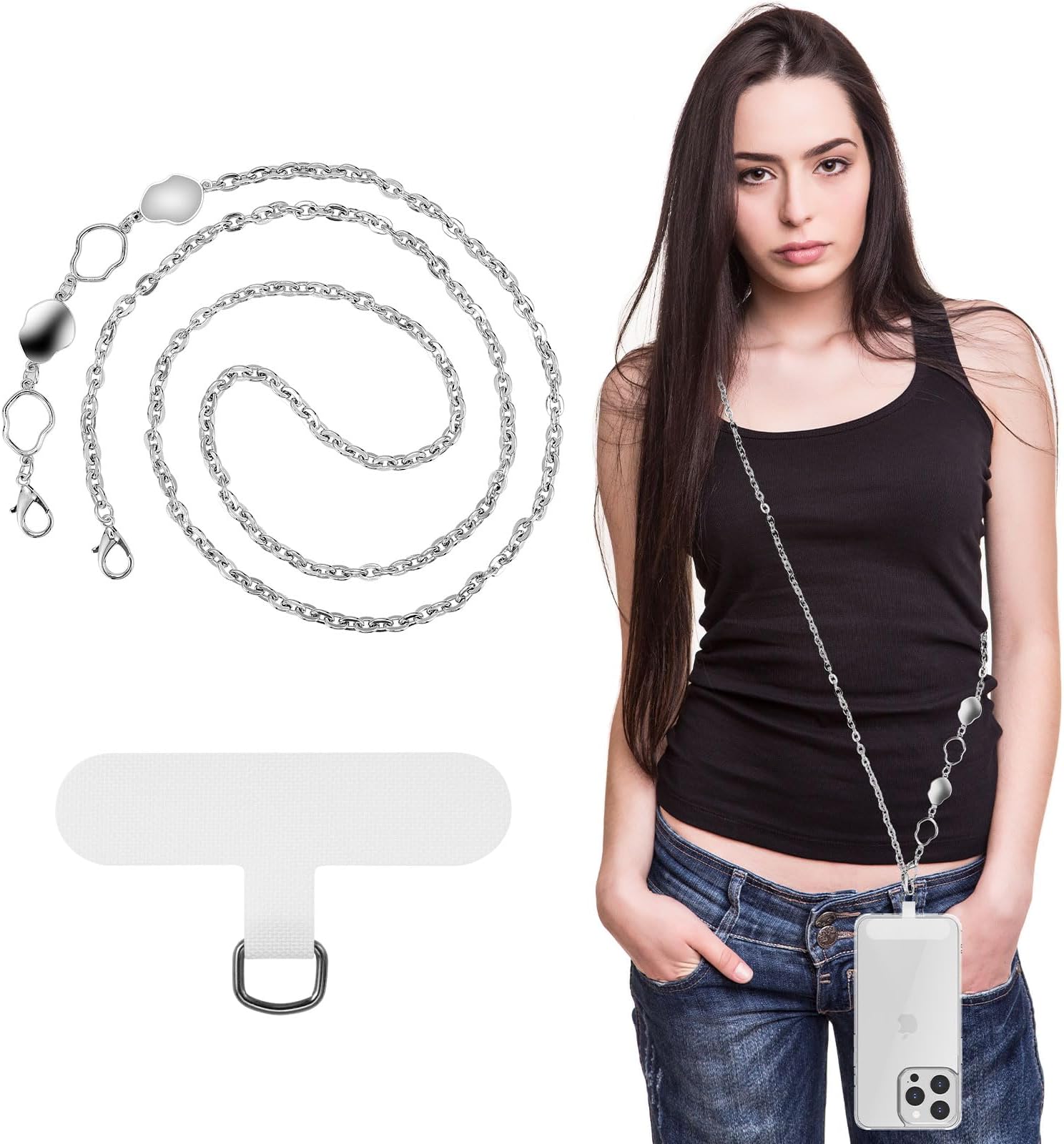 Amazon.com: MoKo Universal Phone Lanyard, Metal Cell Phone Chain ...