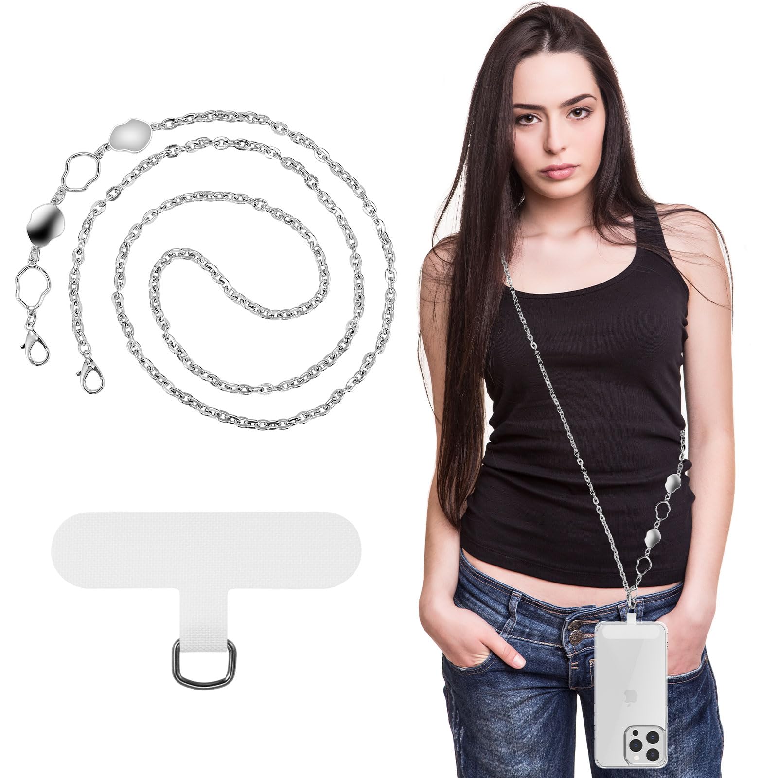Amazon.com: MoKo Universal Phone Lanyard, Metal Cell Phone Chain ...