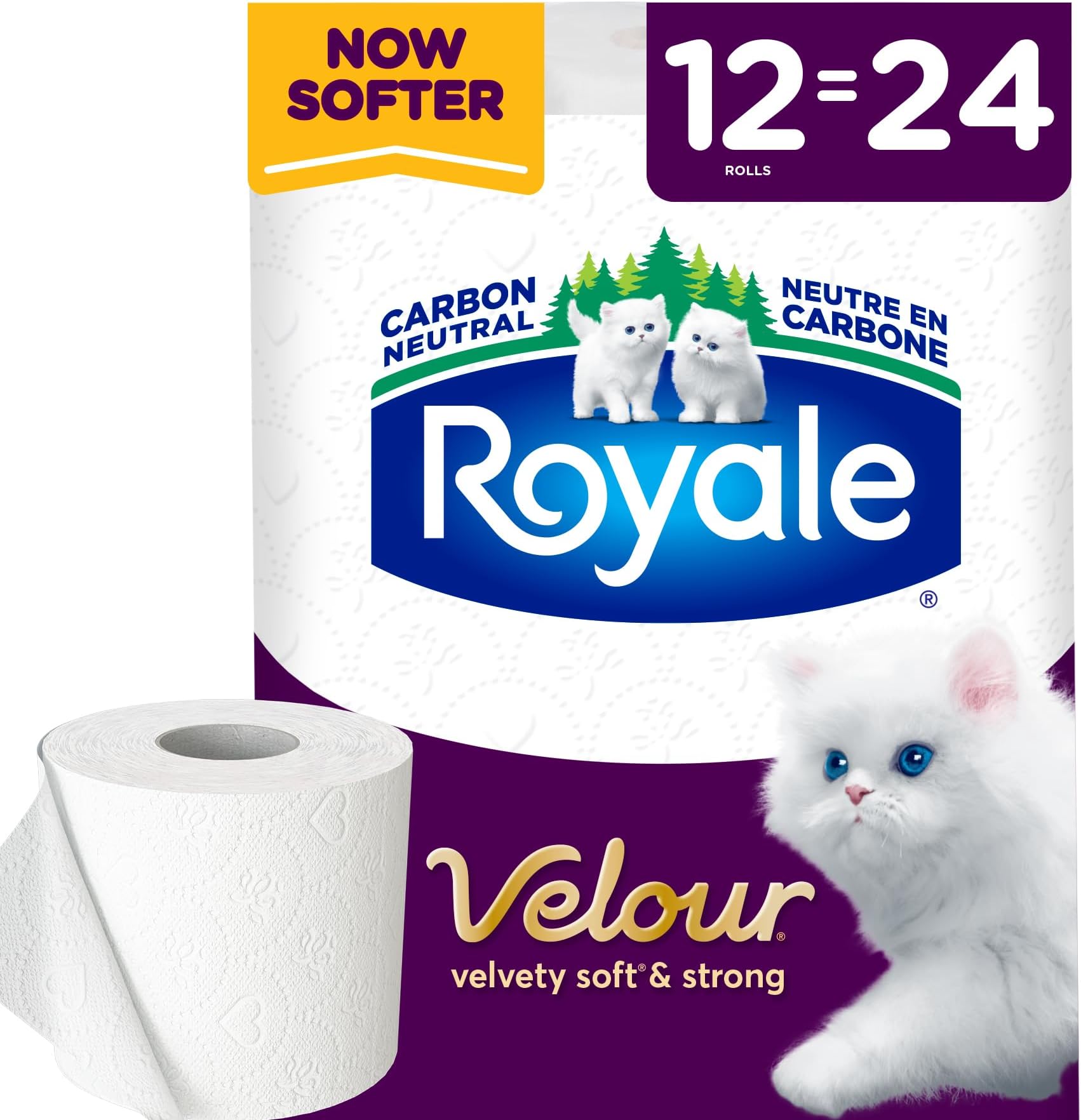 Royale Velour Toilet Paper, 12 Equal 24 Rolls, 142 Bathroom Tissues per ...