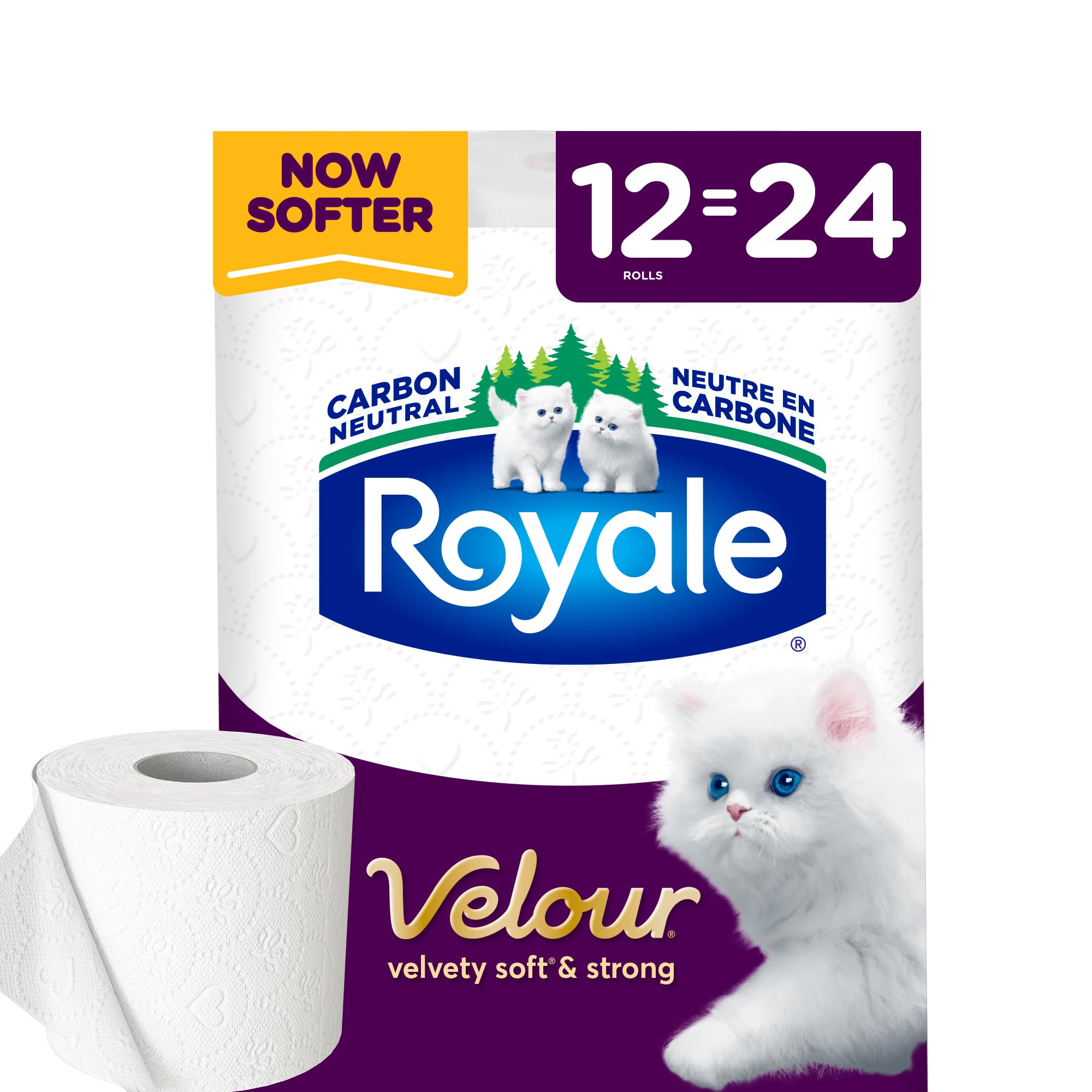 Royale Velour Toilet Paper, 12 Equal 24 Rolls, 142 Bathroom Tissues per ...