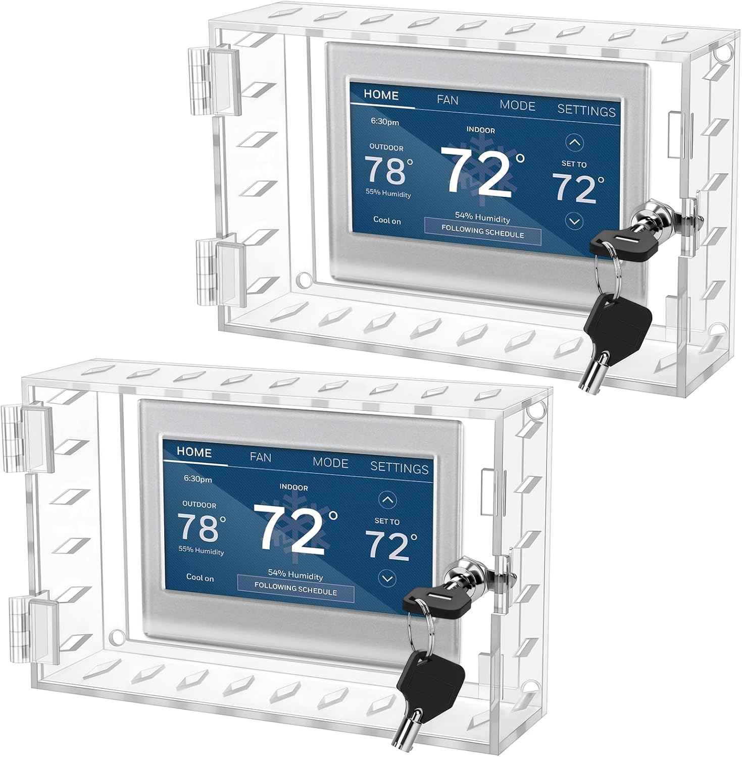 KETAN Universal Thermostat Lock Box with Key,Clear Large Thermostat ...