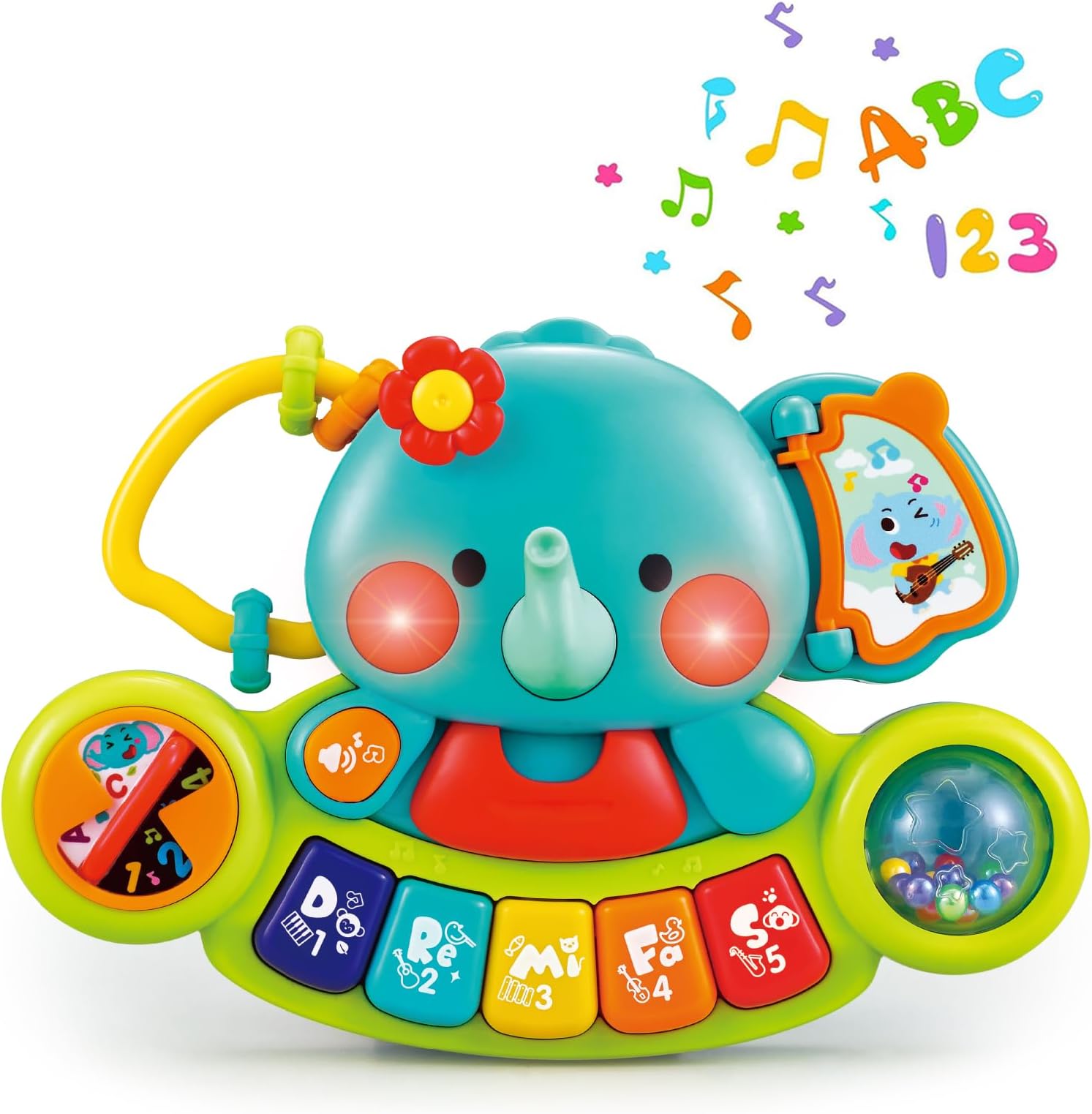 YOLOMOON Baby Toys 6-12 Months Elephant Piano Toys, Light Up Kids ...