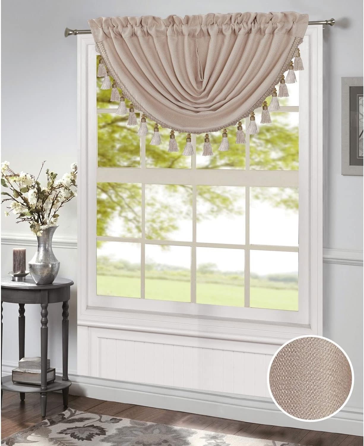 Amazon.com: PREMIUS Morgan Rod Pocket Window Panel and Waterfall ...