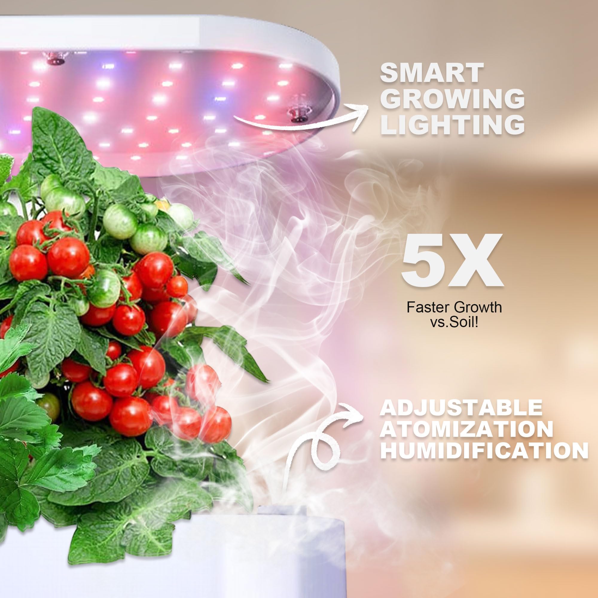 Hydroponics Growing System Mist Humidifier, 11 Pods Indoor Garden Plant ...