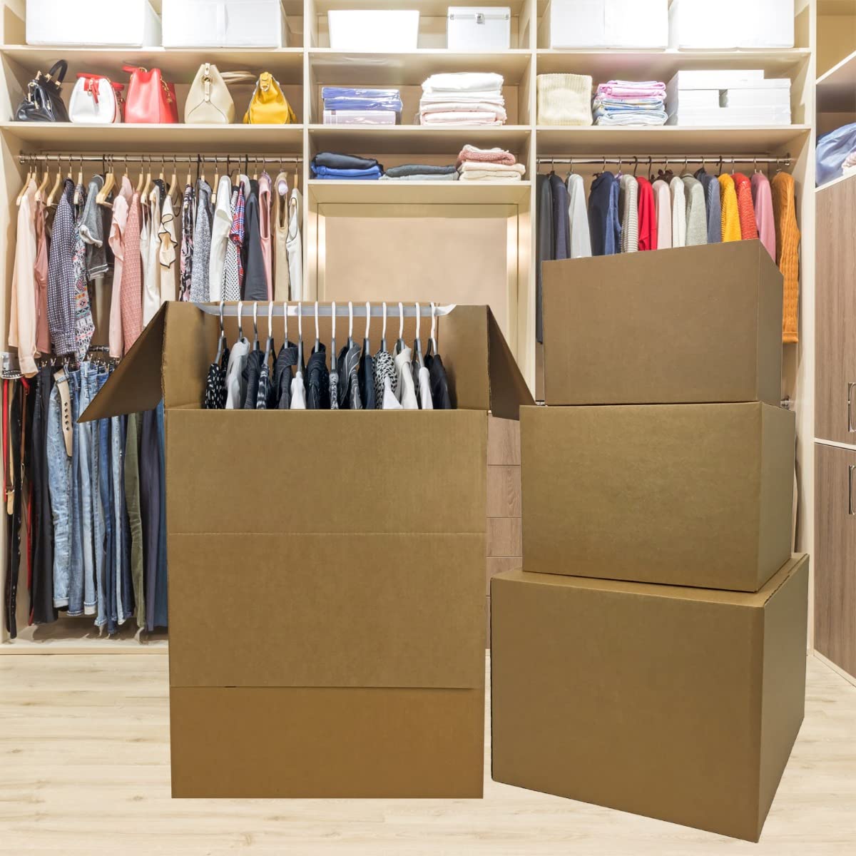 Snapklik.com : Wardrobe Moving Boxes Kit #, Small, Medium, Large ...