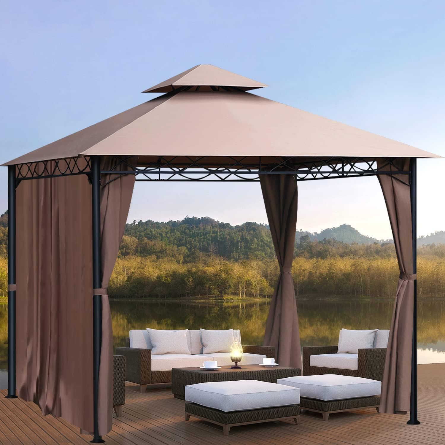 Amazon.com : XXkseh 10x10 Pop Up Gazebo, Tent for Parties with Mosquito ...