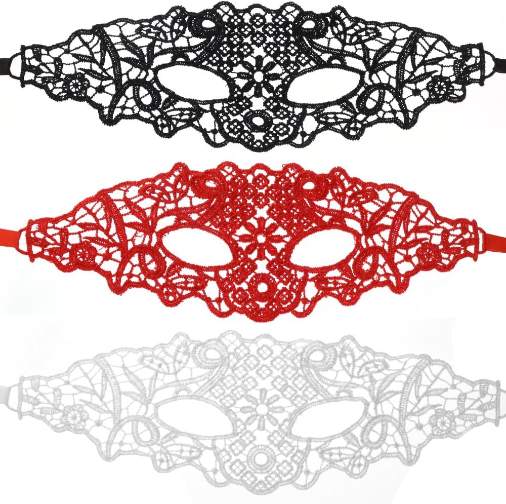 Amazon.com: NODG 3 Pieces Womens Lace Eye Mask, Masquerade Mask Elastic ...