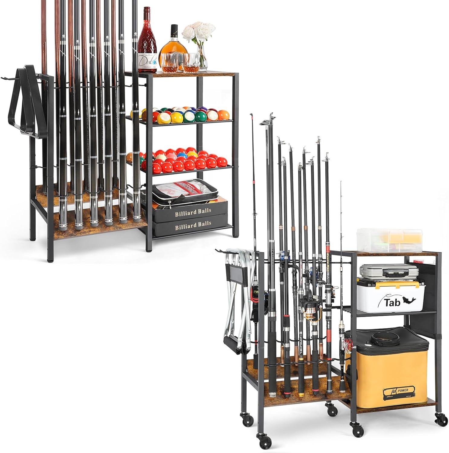 Amazon.com: Olakee Pool Stick Holder and Fishing Rod Holders : Sports ...