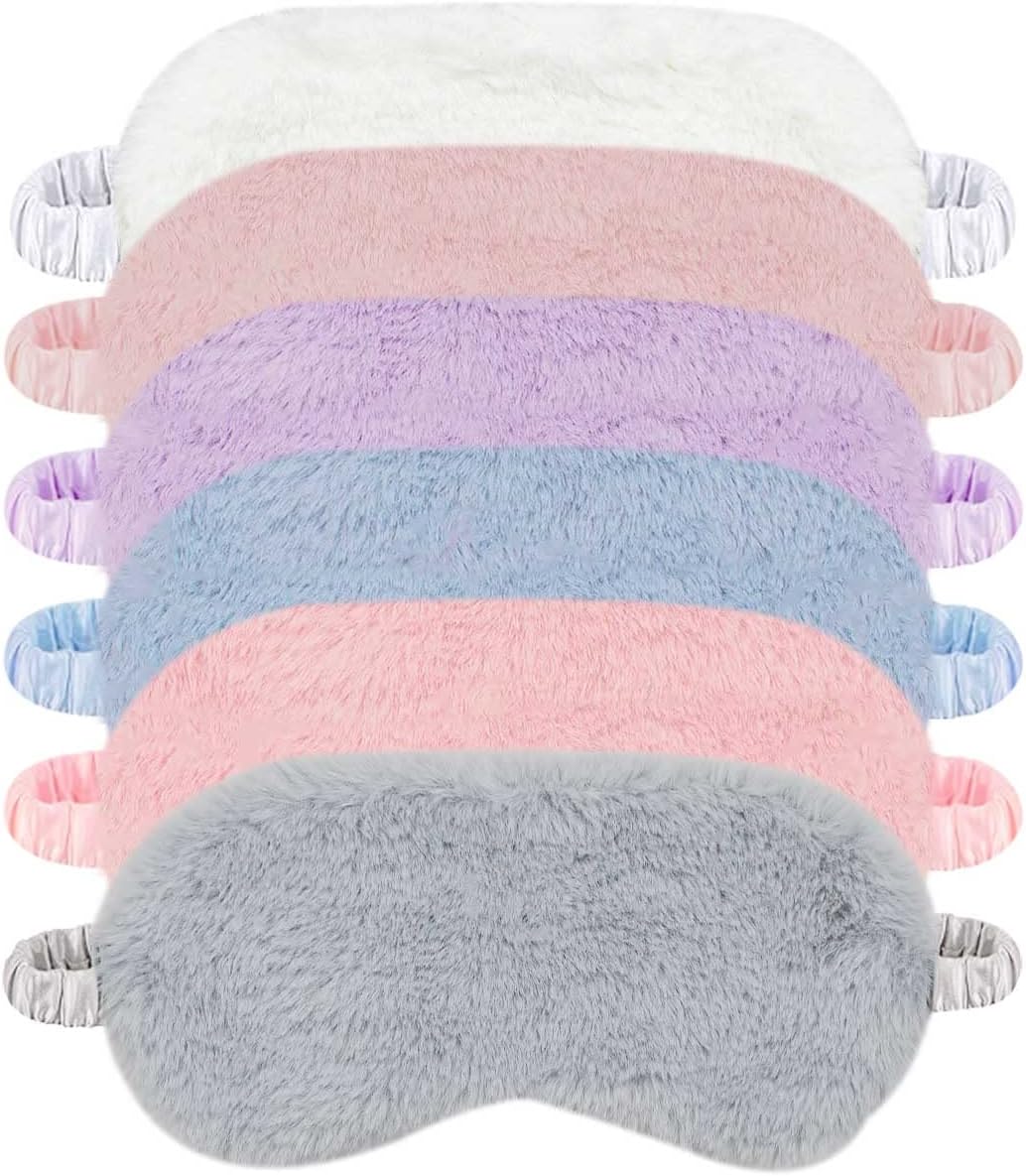 Amazon.com: 4 Pcs Plush Sleep Masks, Ultra Cute Soft Eye Cover ...